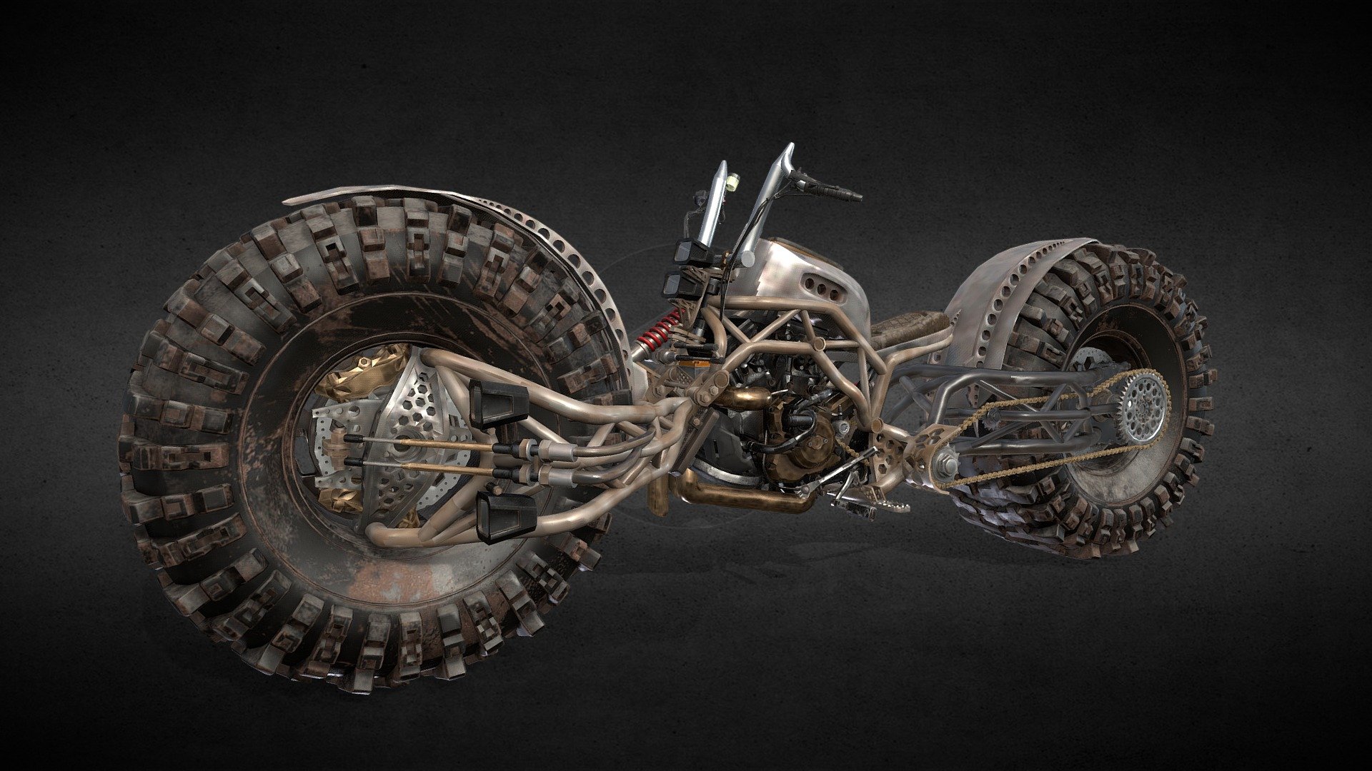 Monster Chopper Motorcycle - 3D model by Viltra [77ca395] - Sketchfab