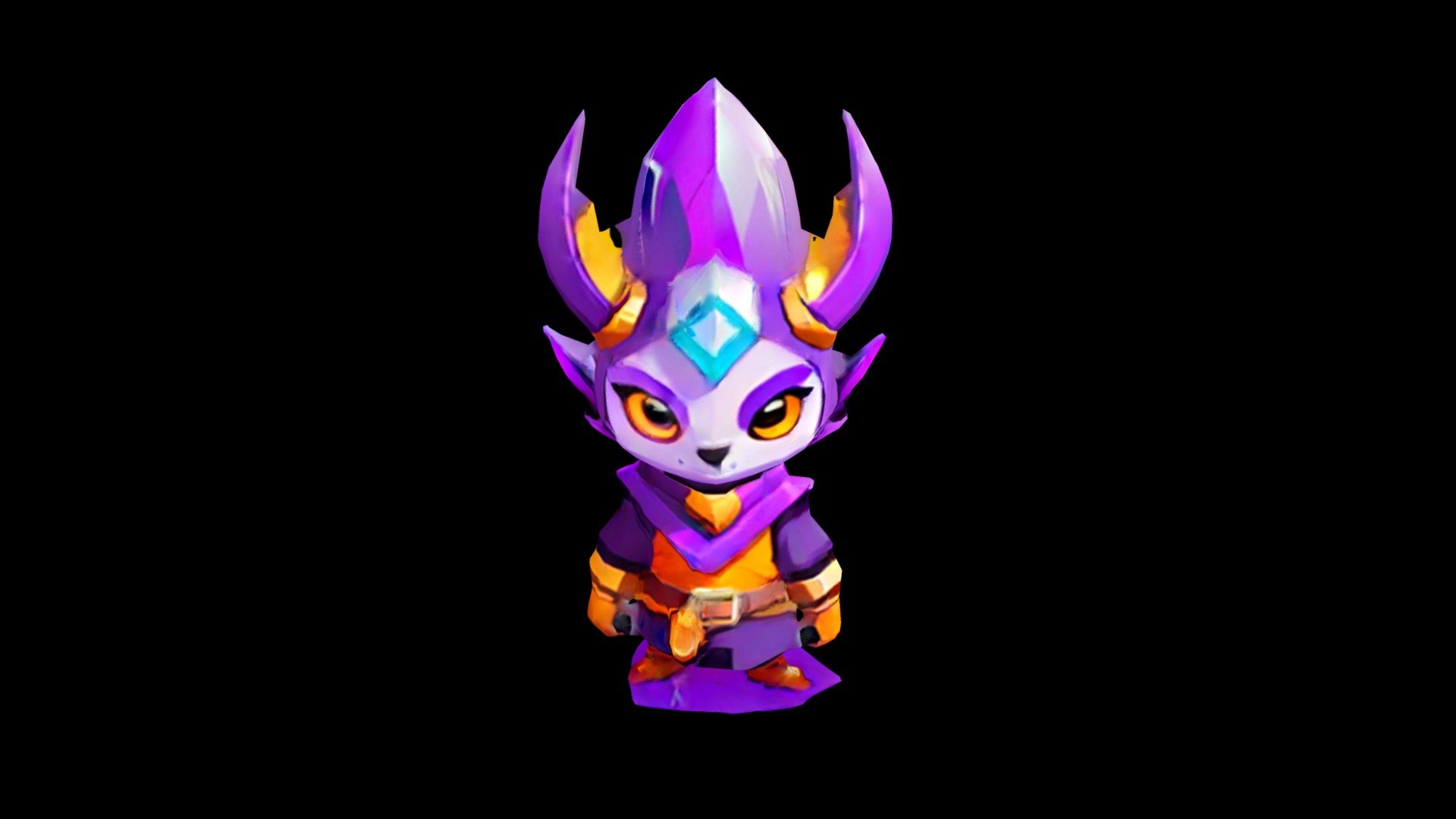 A cartoon illustration of a purple-skinned chara - Download Free 3D ...