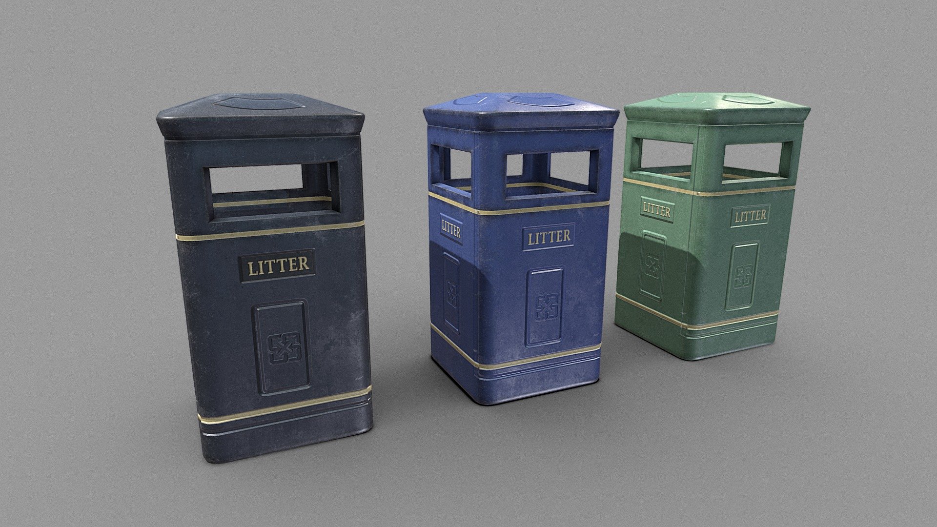 Litter bins - Buy Royalty Free 3D model by Sousinho [77db0de ...