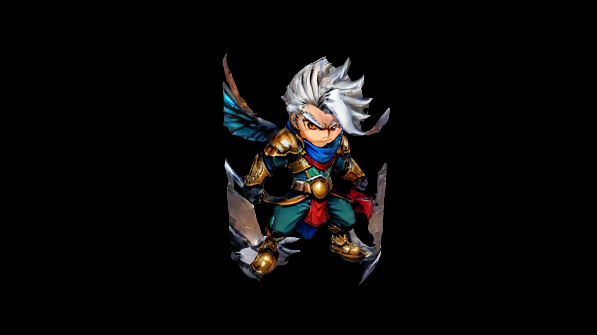 An illustration of a white-haired character with - Download Free 3D ...
