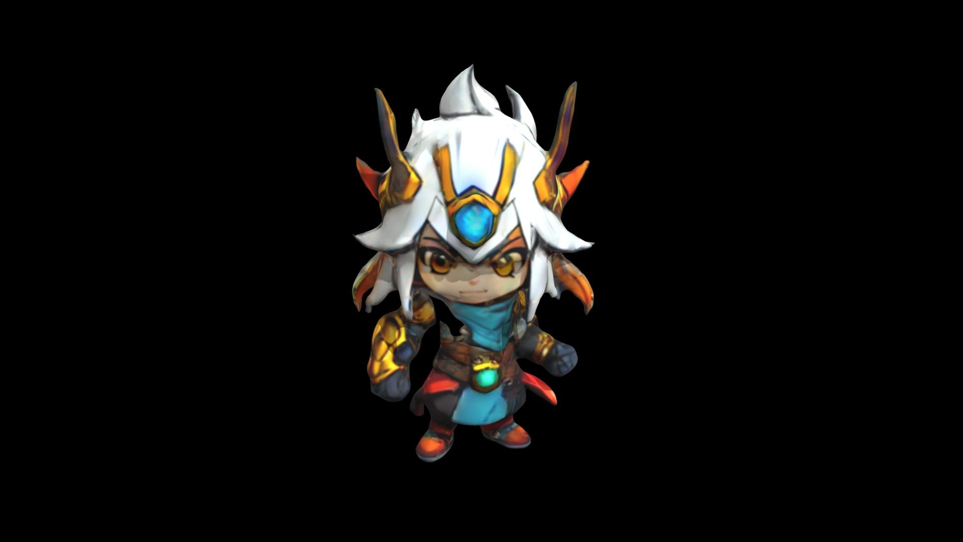 a cartoon character with horns and a blue sto - Download Free 3D model ...