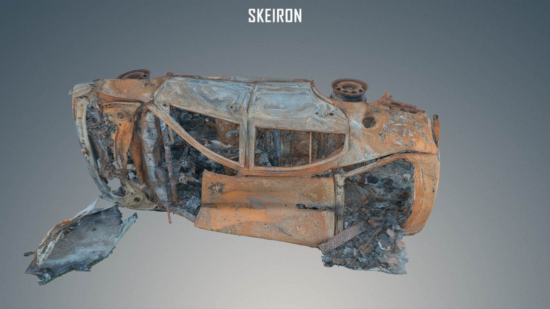 Сivilian car burned down - Buy Royalty Free 3D model by SKEIRON [77f421a] - Sketchfab Store
