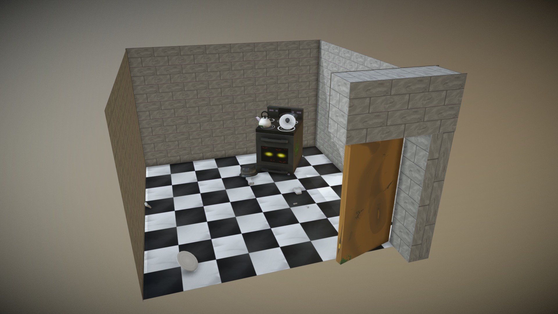 Monster Kitchen scene - 3D model by romarioakajak [77f914d] - Sketchfab