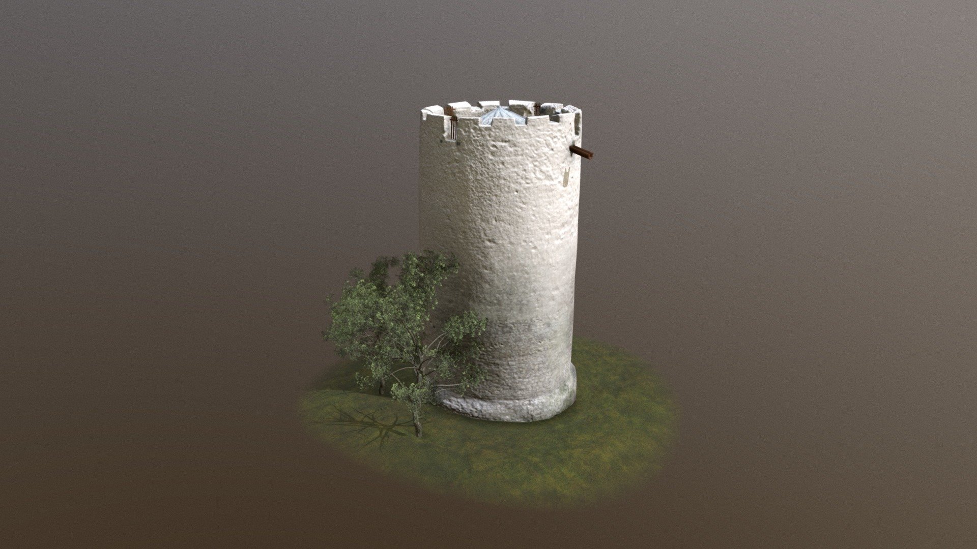 Medieval Tower (low poly 1,198 verts) - freebie - Download Free 3D ...
