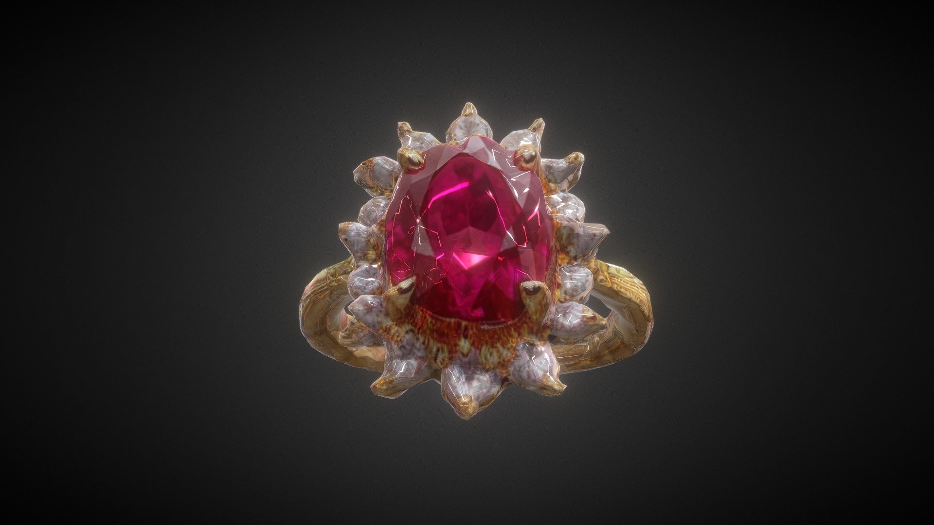 FREE Low Poly Ruby Diamond Ring - Download Free 3D model by Axinovium ...