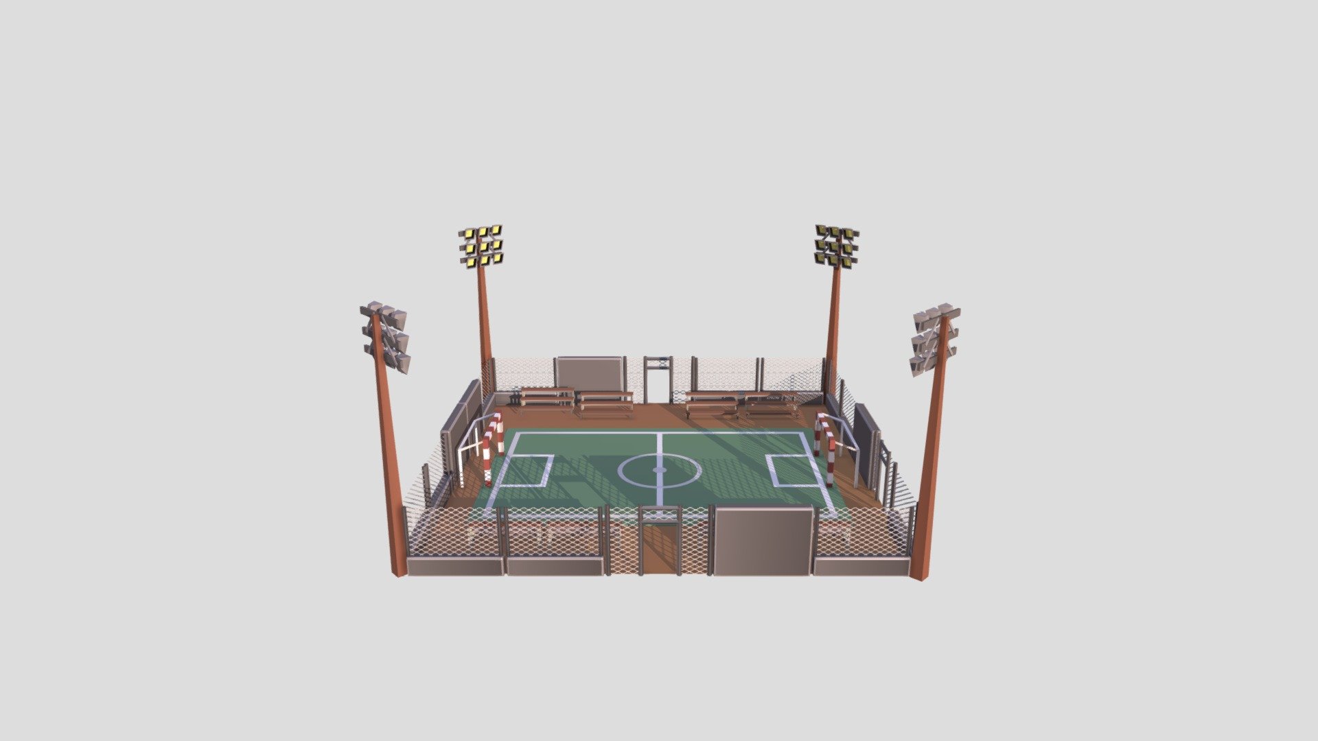 Football Field (Free) - Download Free 3D model by coolalext [77ffca6] - Sketchfab