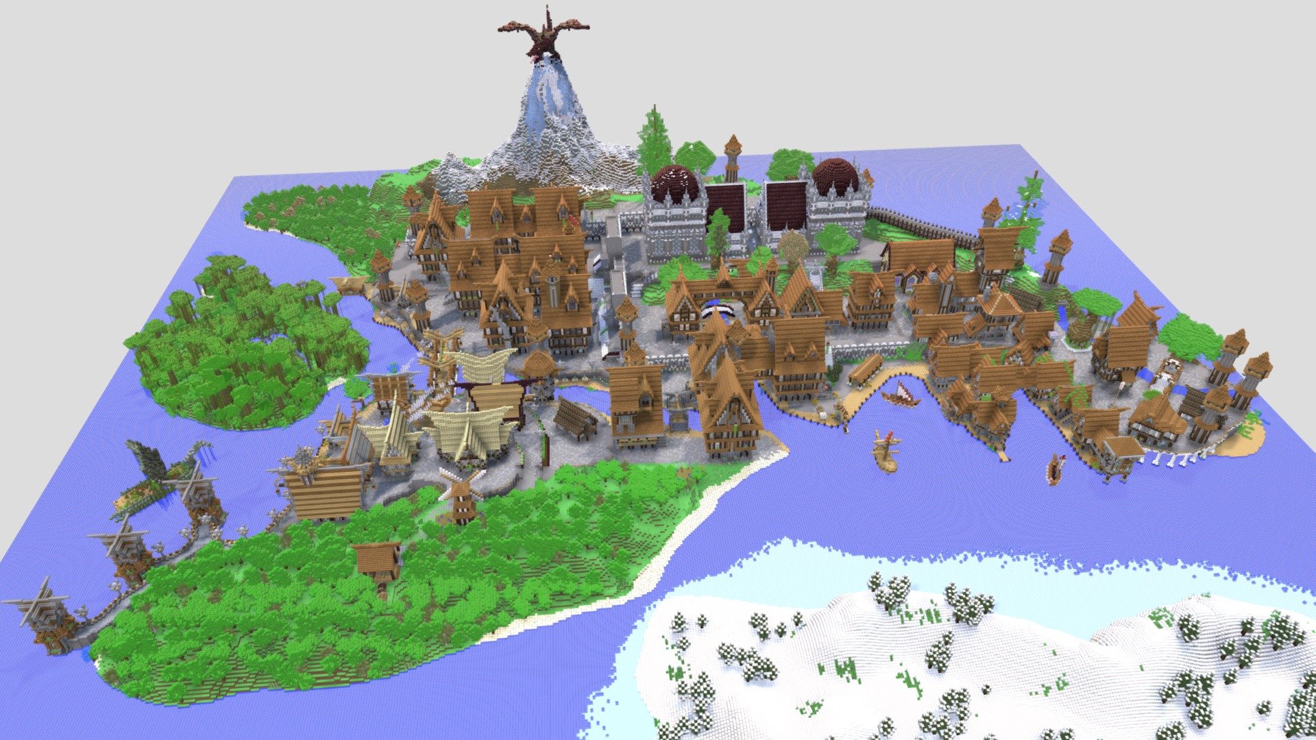 Minecraft Medieval Town Blueprints