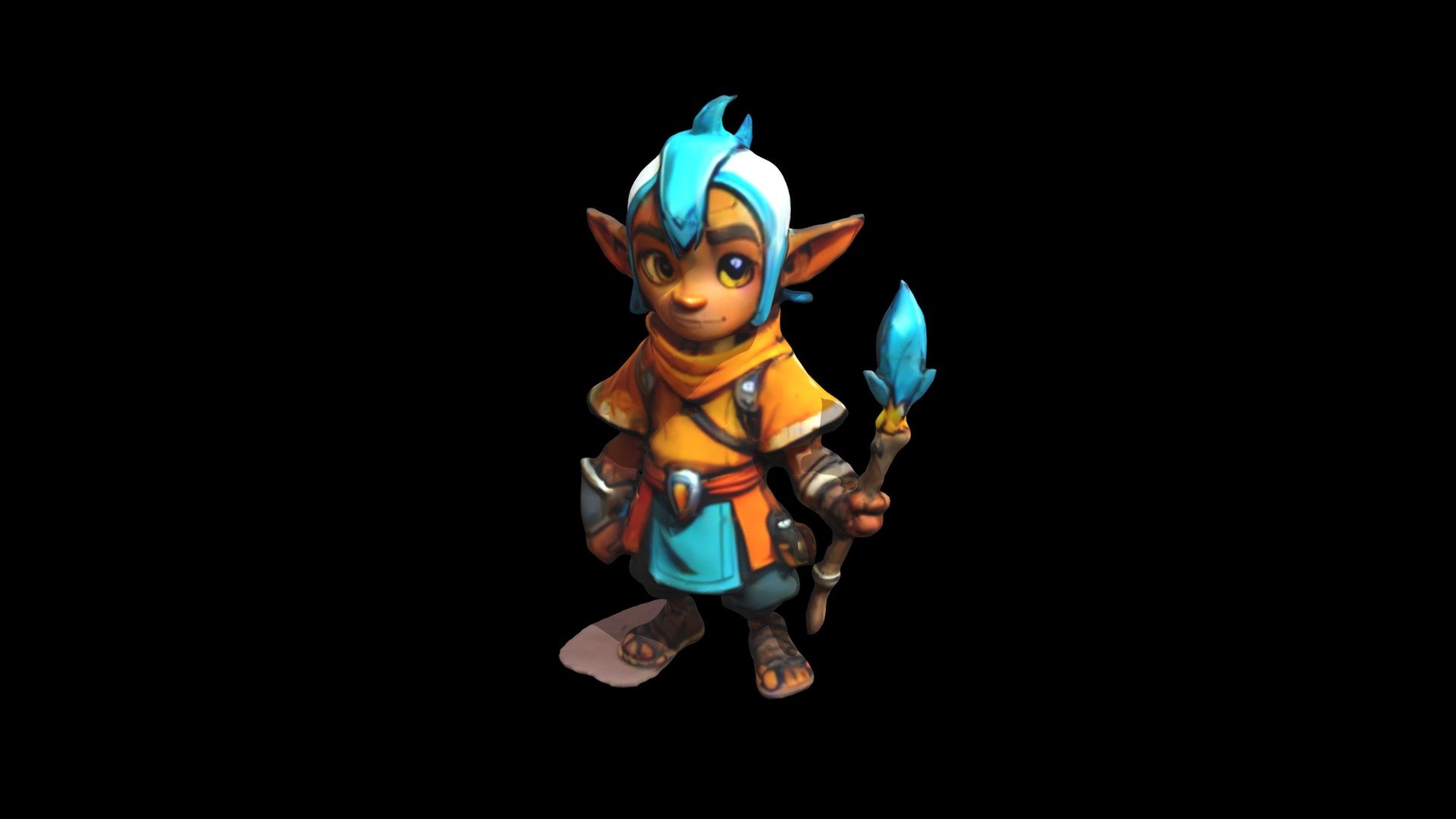 a cartoon character with a torch in his hand - Download Free 3D model ...