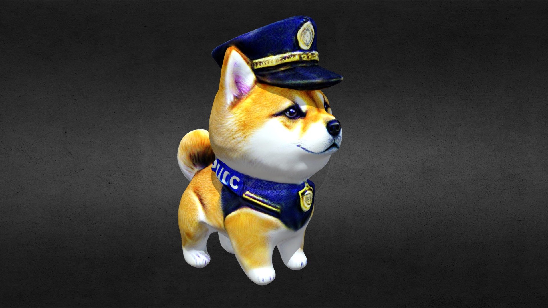 Shiba Inu With Police Uniform - Buy Royalty Free 3D model by GAM3D ...