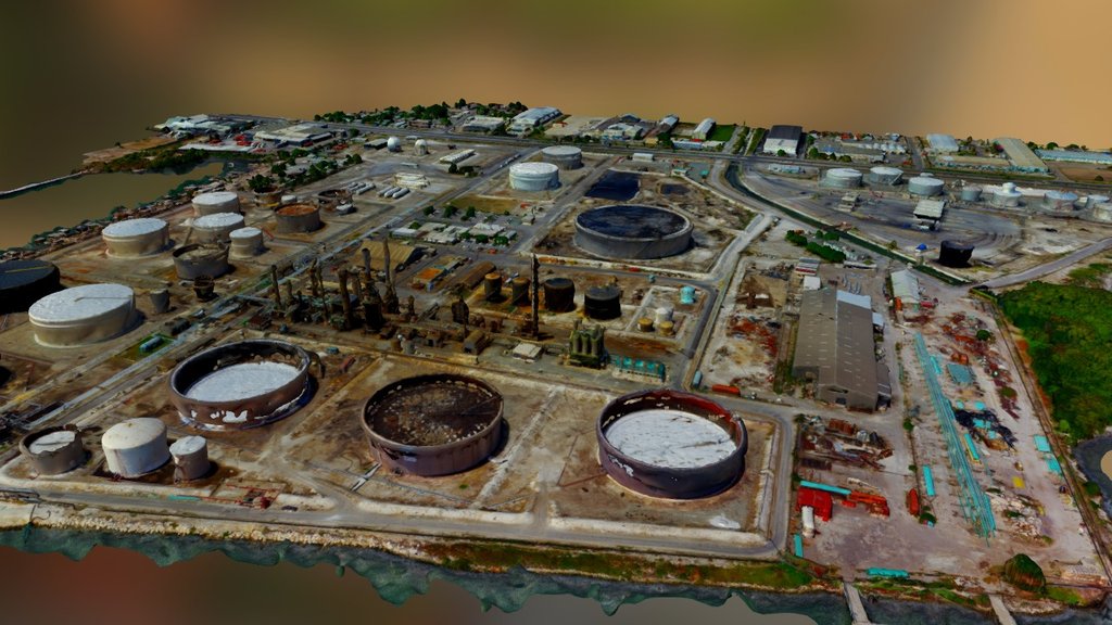 Petrojam Oil Refinery V2 Simplified 3d Mesh - 3D model by jamaicauav ...