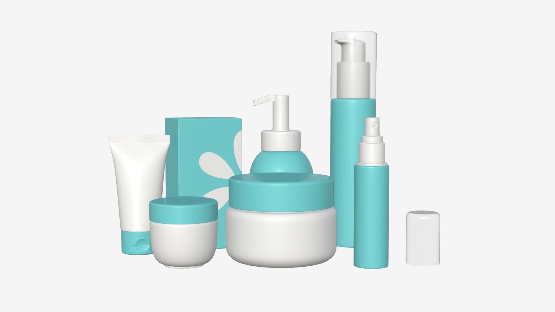 Makeup removal and evening care mockup - Buy Royalty Free 3D model by ...