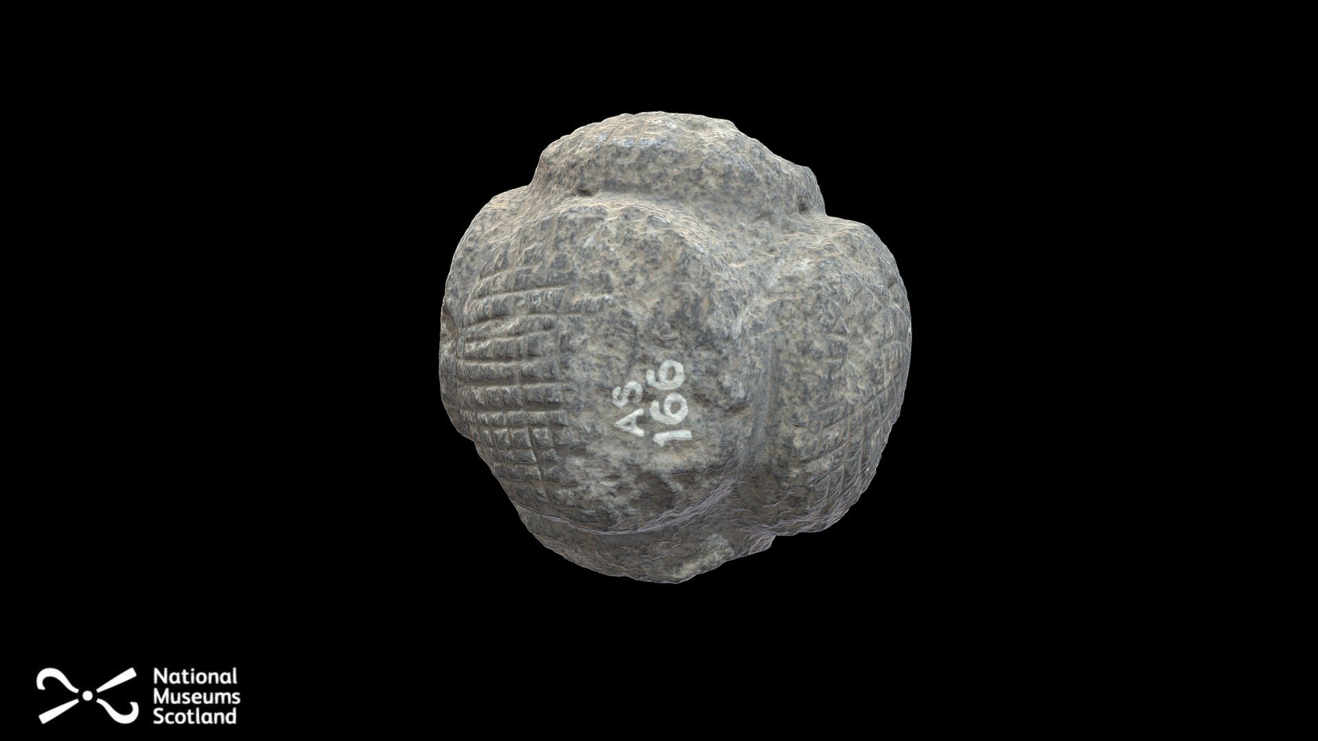 Decorated carved stone ball, Nochnarie, Fife - 3D model by National ...