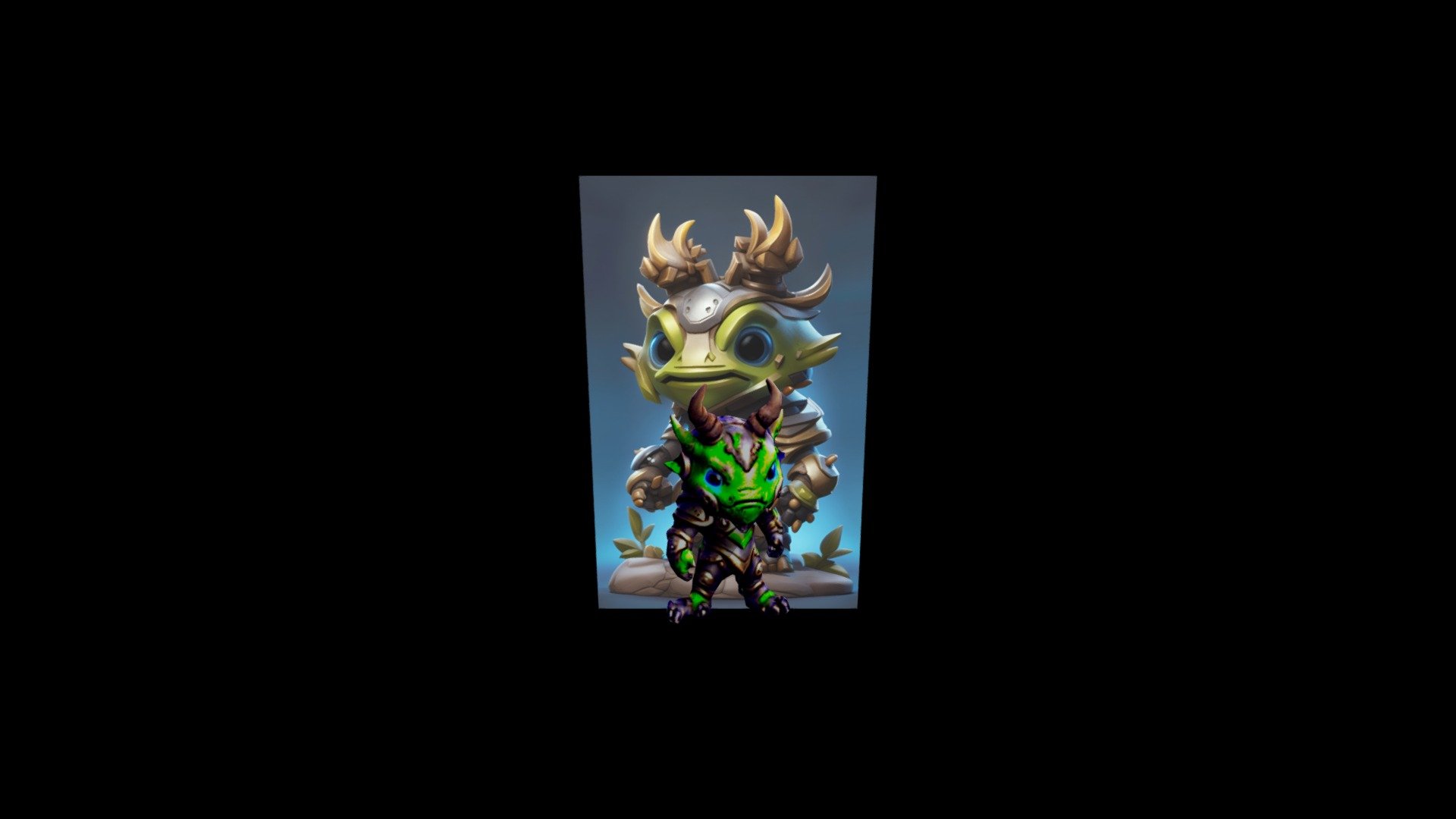 "Chibi-style illustration of a warrior frog in - Download Free 3D model ...