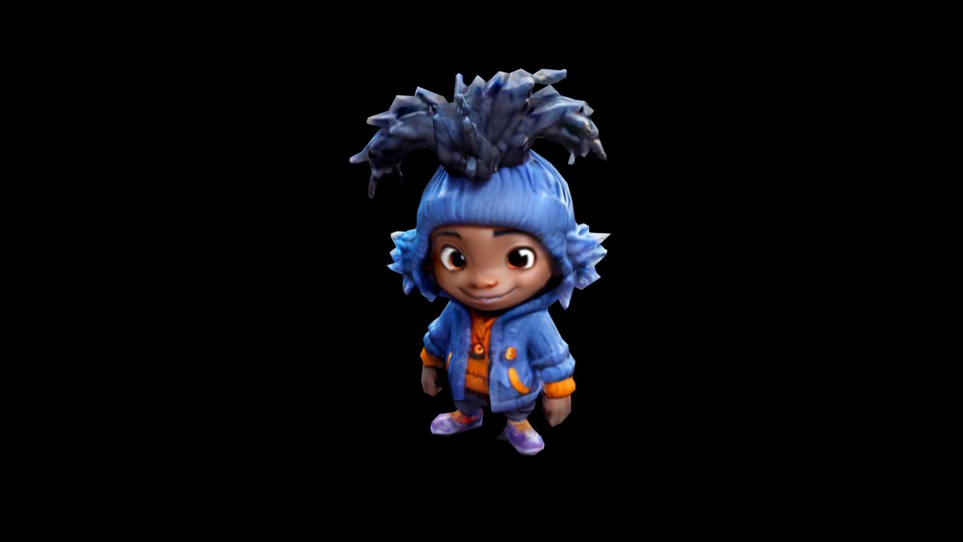 An animated character with a cartoonish appearan - Download Free 3D ...
