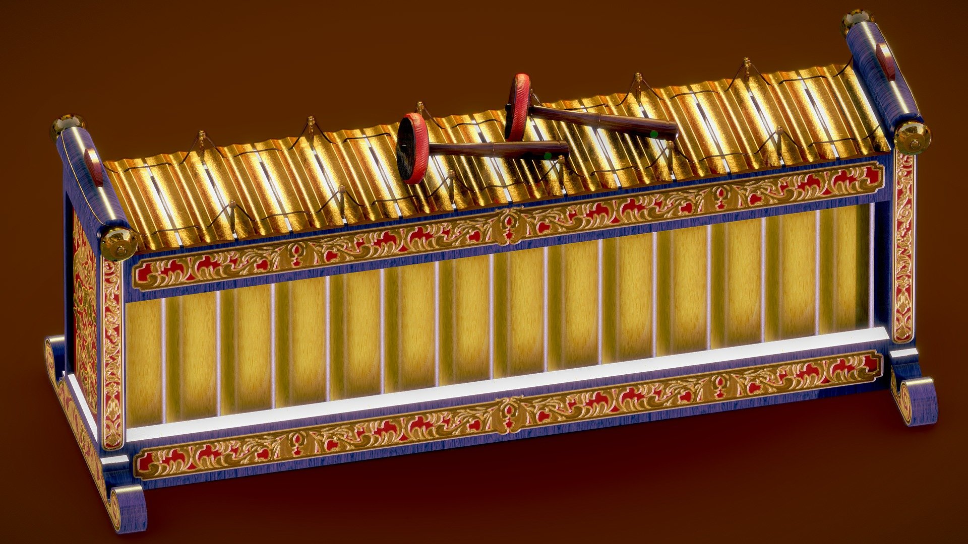 Traditional Instrument - Slenthem - Buy Royalty Free 3D model by ...