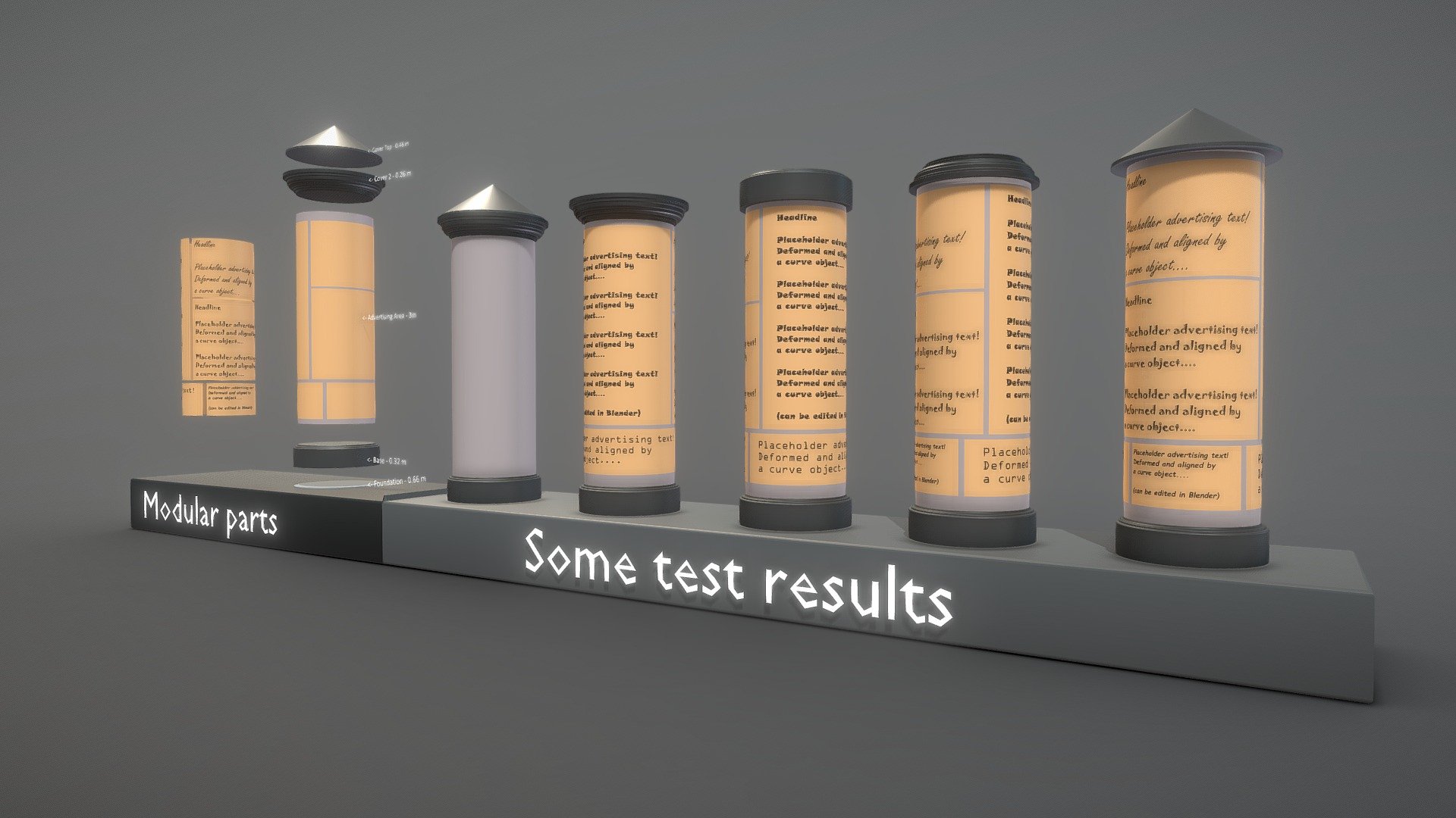 Classic Advertising Pillar High-Poly Version - Buy Royalty Free 3D ...