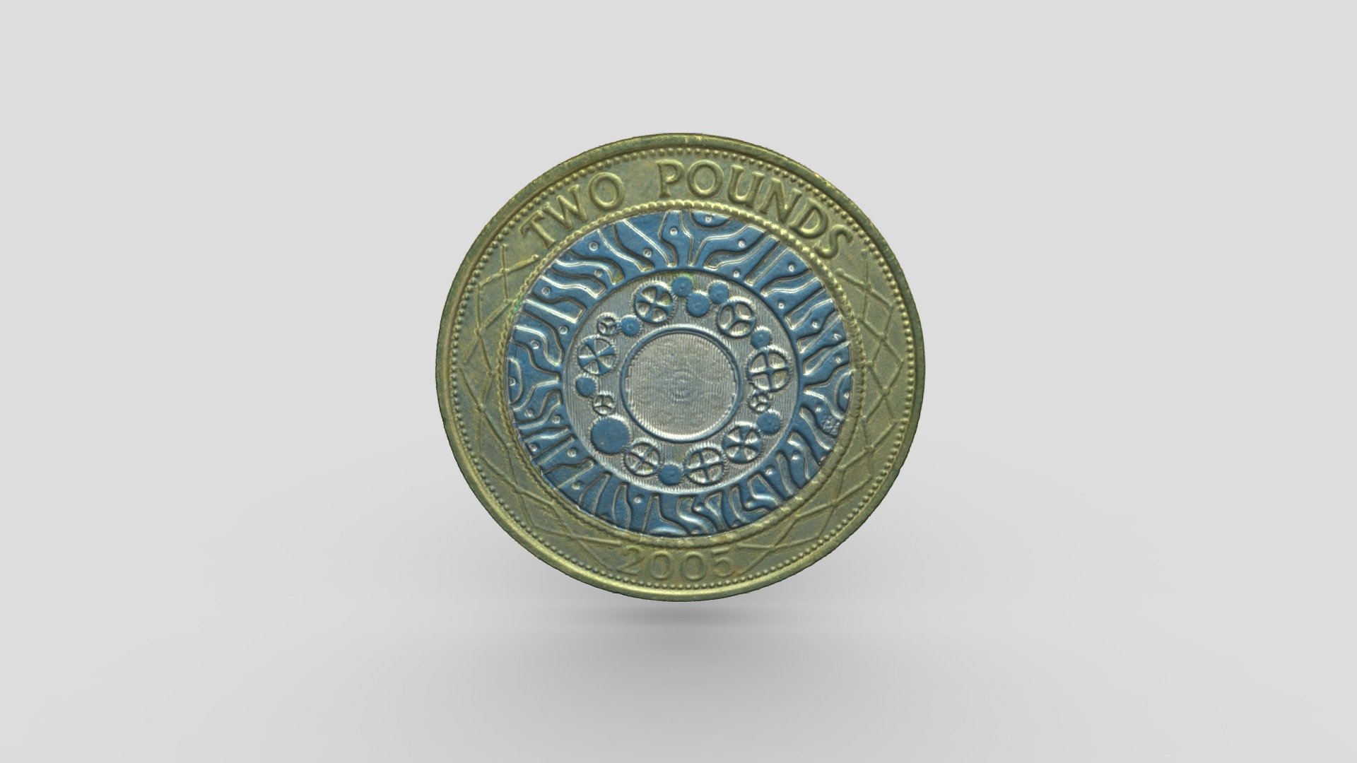 Two Pound Coin 2005 - 3D model by kerr_dimensional [78859bb] - Sketchfab