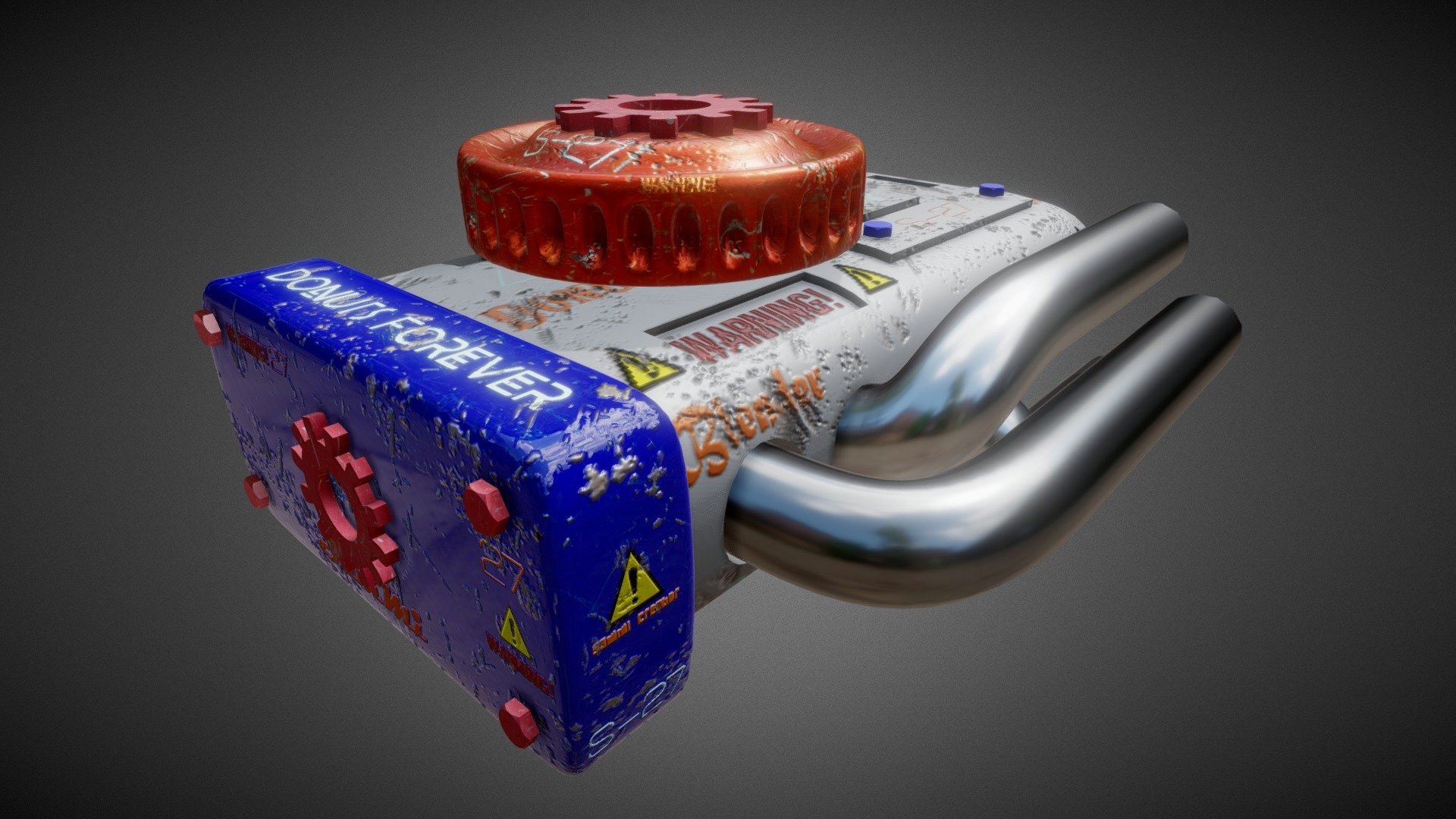 Texture Practice: Engine/Exhaust Pipe - 3D model by YunXi Zheng (SamMi ...