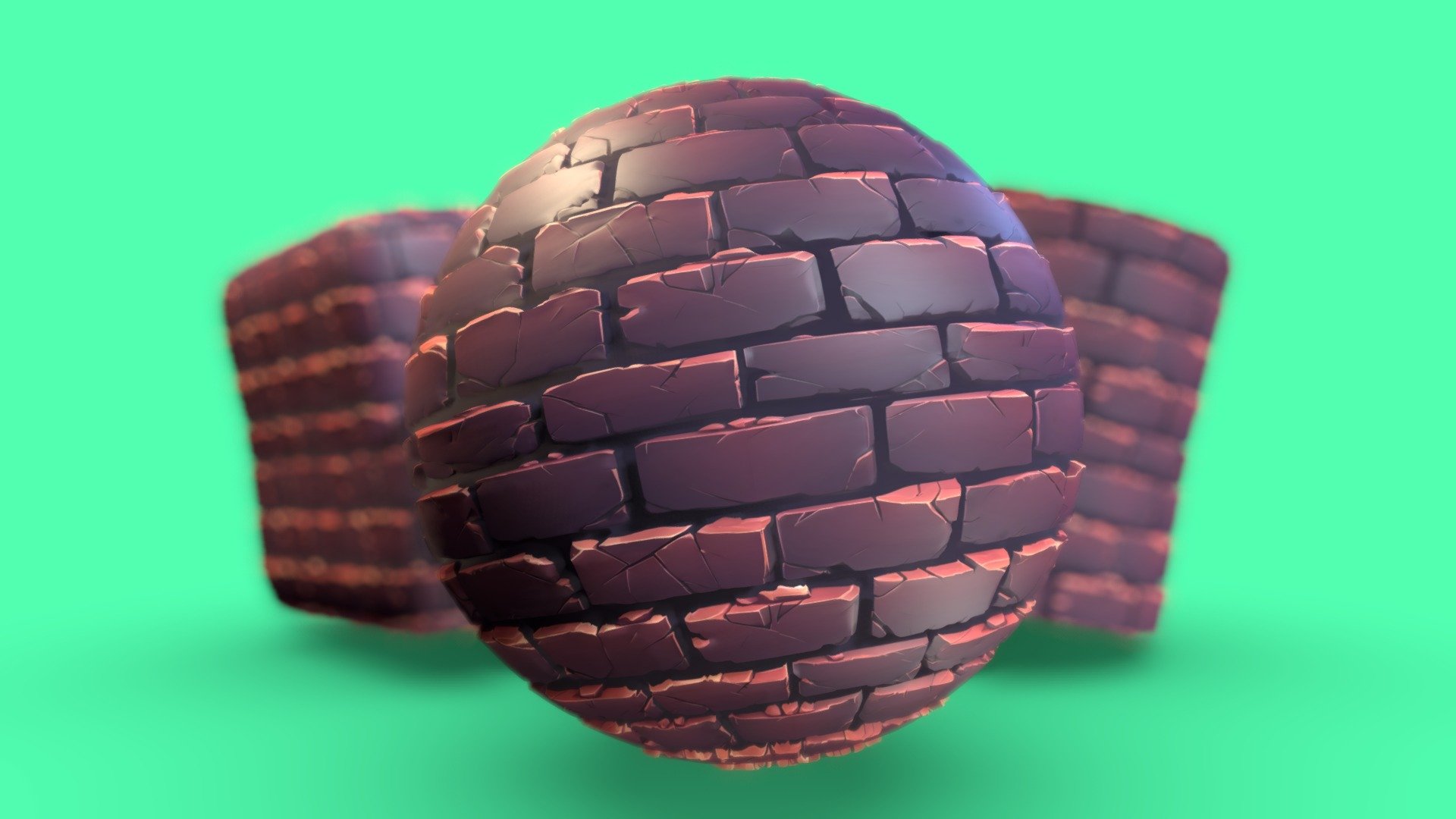 Stylized PBR Texture / Material Brick Wall - Buy Royalty Free 3D model ...
