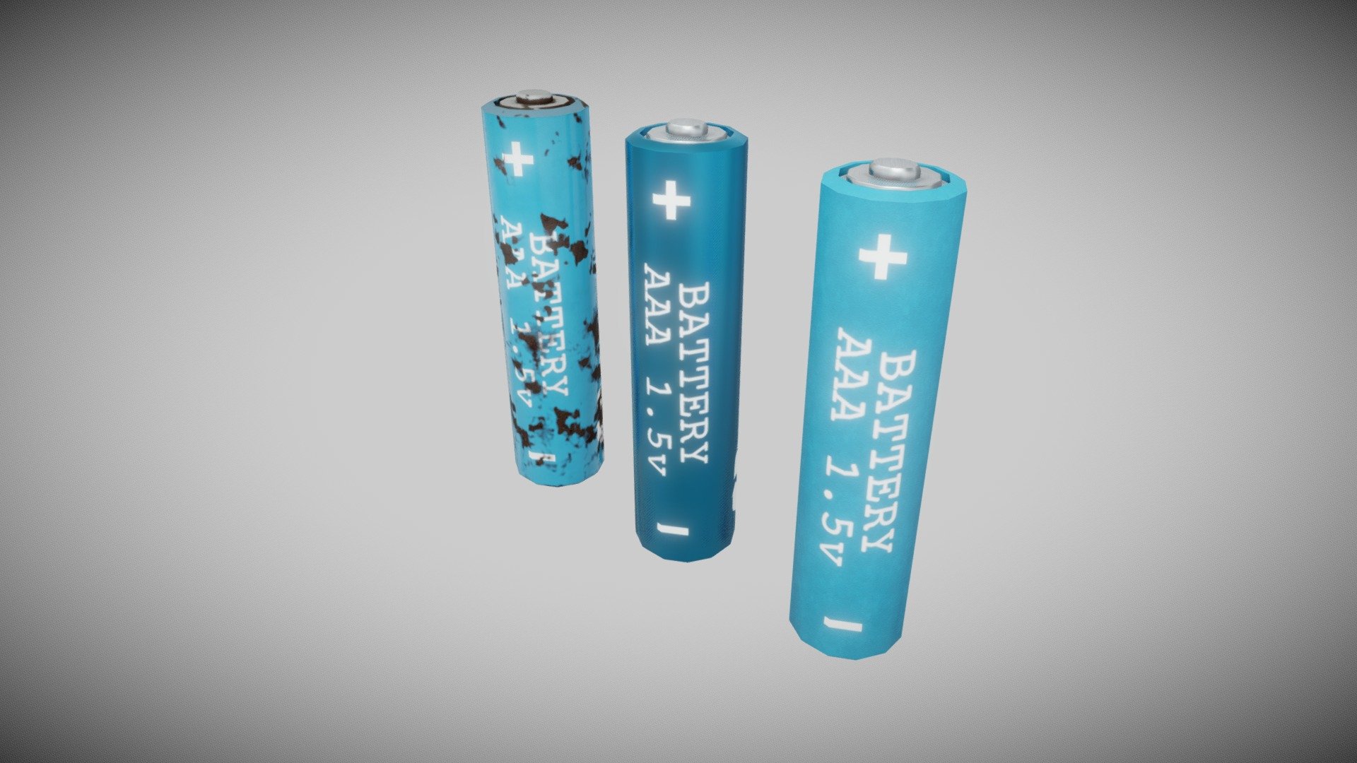 Battery Low Poly 1.5V AAA Blue PBR Game Ready - Buy Royalty Free 3D ...
