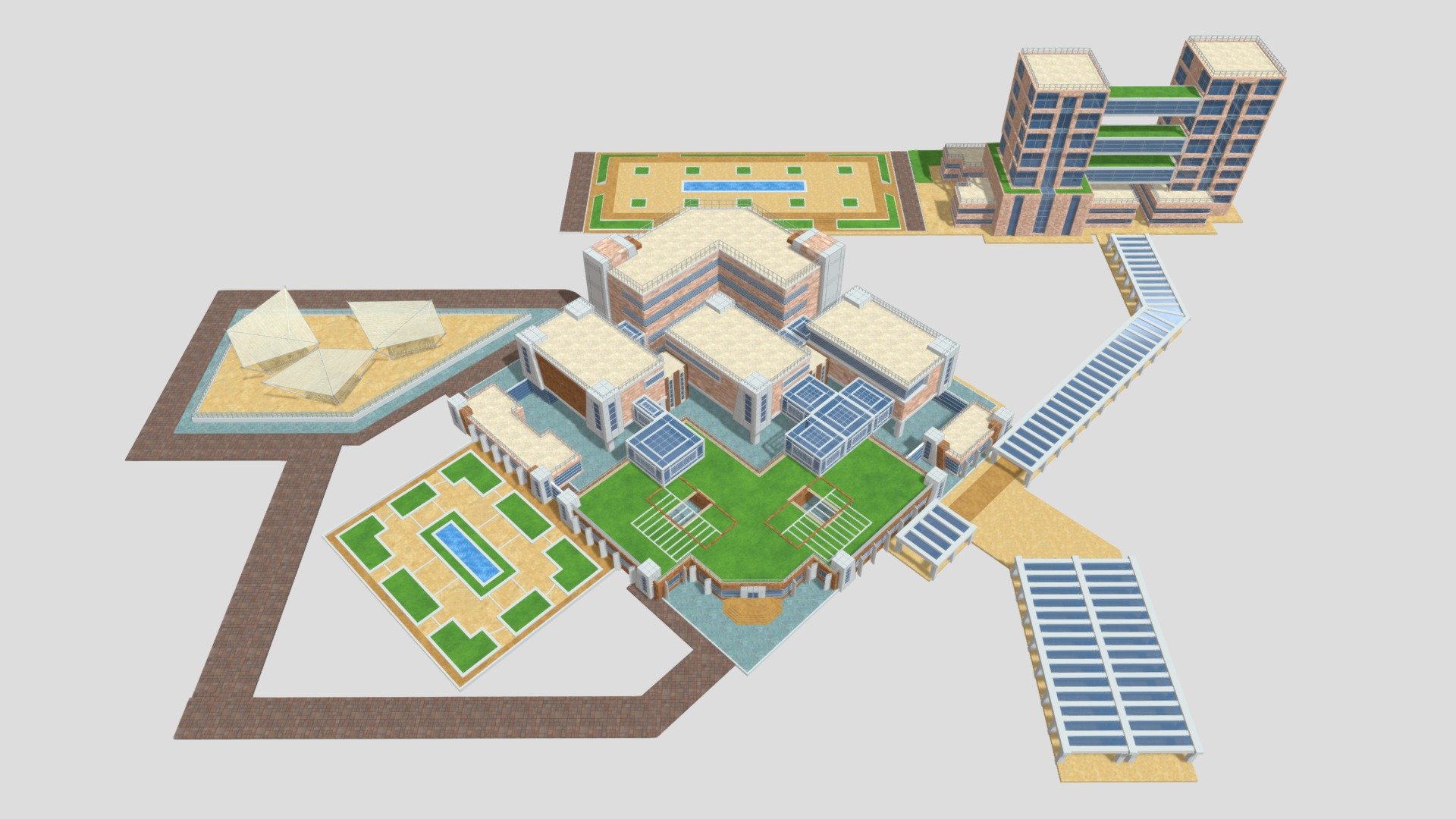 0146 - Research Center Building - Buy Royalty Free 3D model by Vertex ...