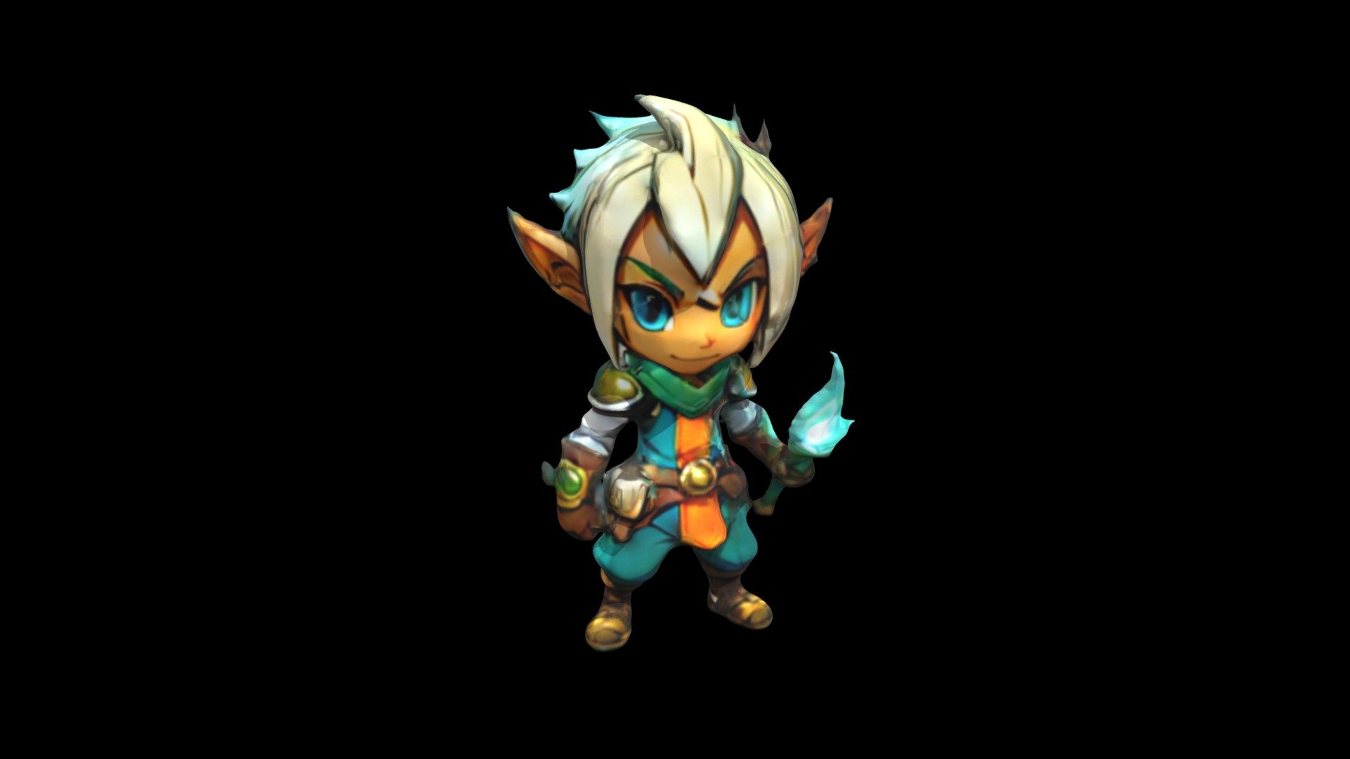 a cartoon character with a torch in his hand - Download Free 3D model ...