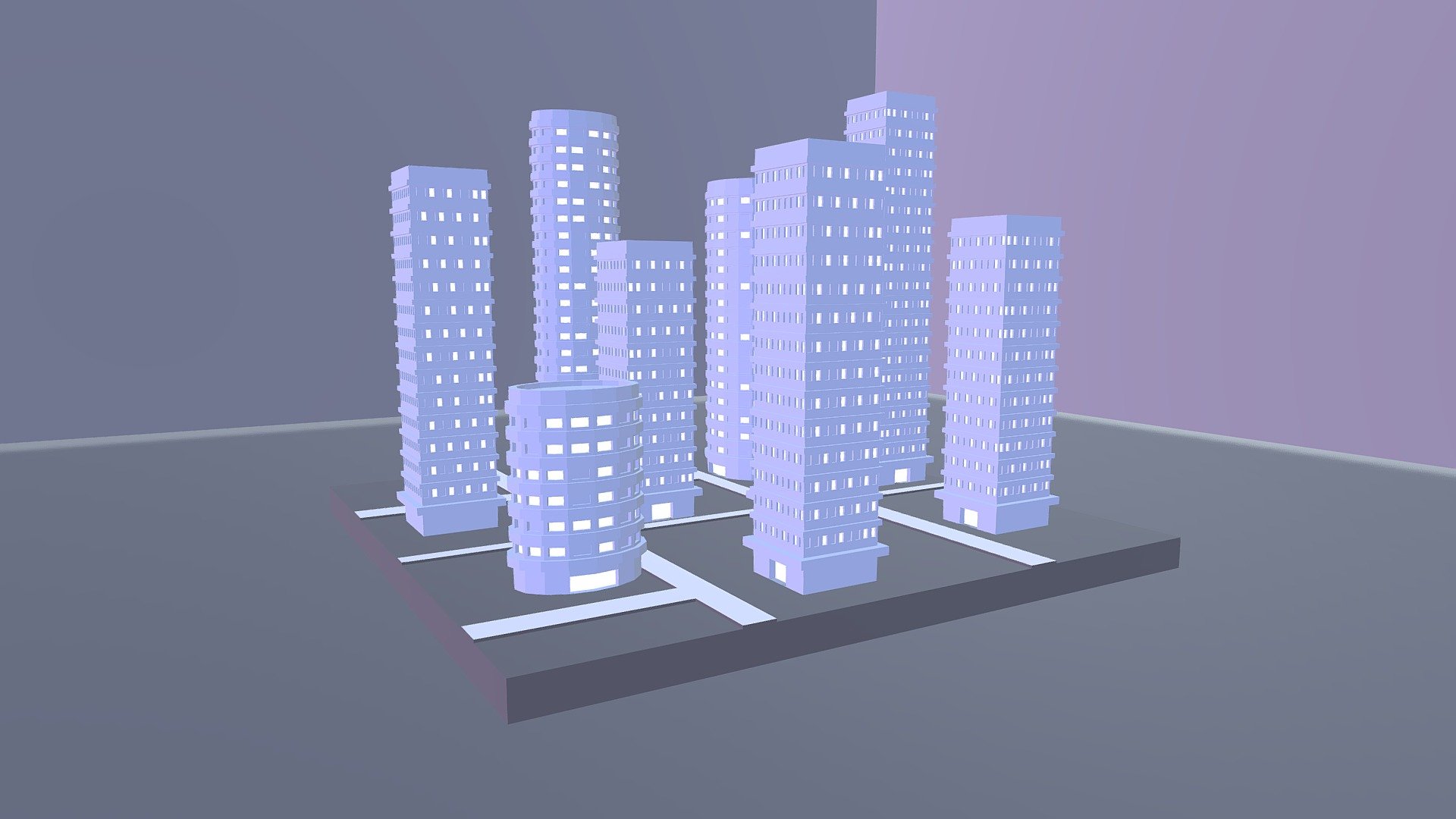 Low-poly buildings - 3D model by Vick (@Vic8922) [7899269] - Sketchfab