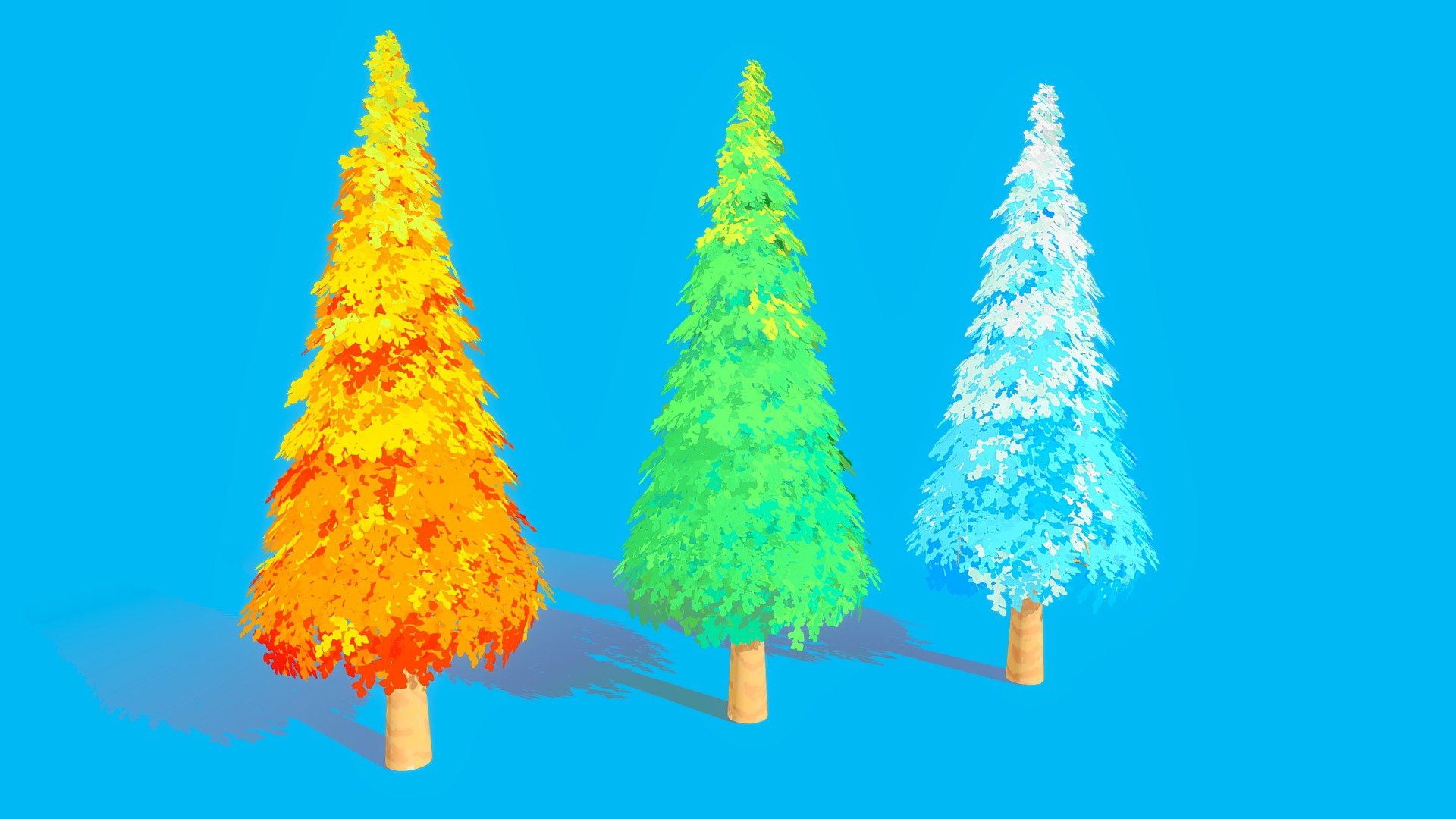 ⬇️ Anime pine pack (fall/summer/winter) - 3D model by Sebastian Ferrari ...