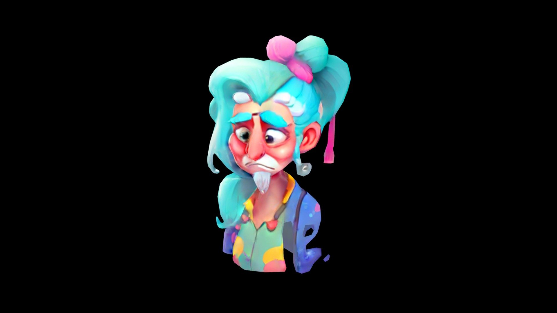 "Playful Pink Cartoon Happy Nose Head Eye Gestur - Download Free 3D ...