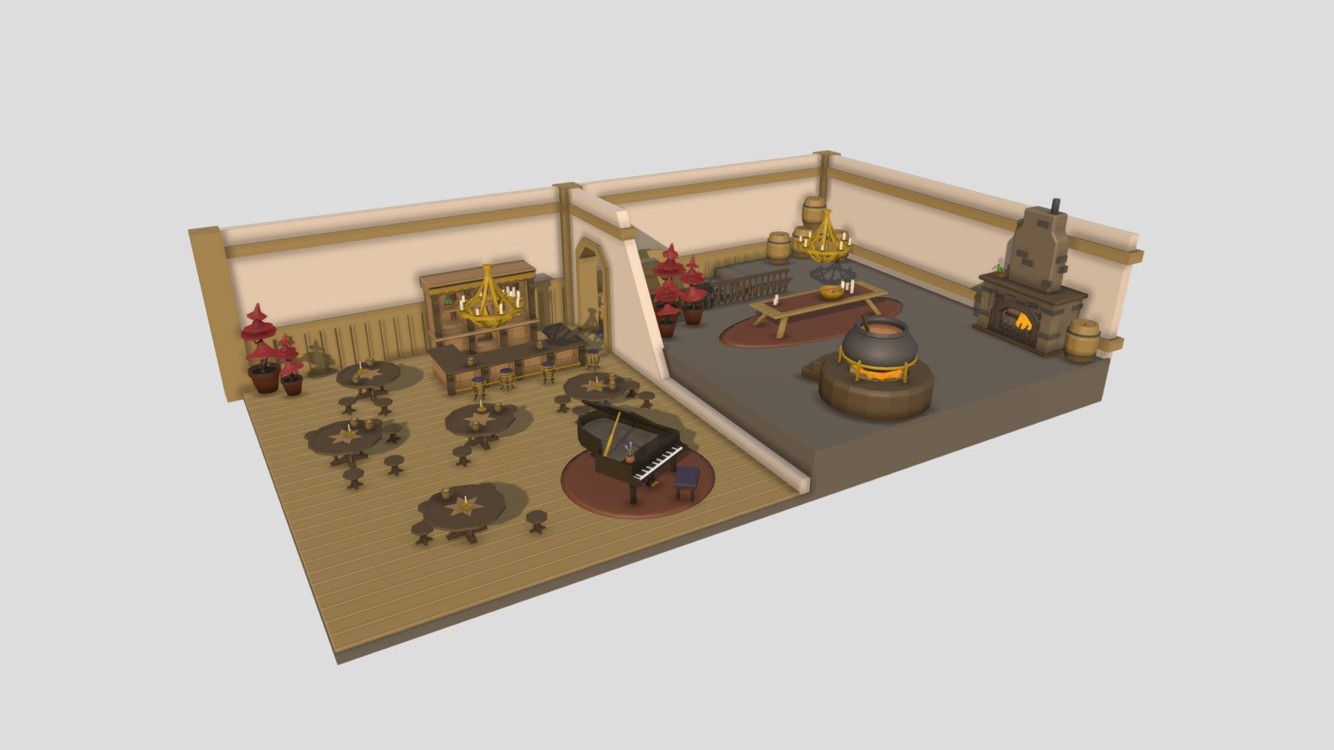 MK Dinining Scene - 3D model by yanx (@yx04) [78ac053] - Sketchfab