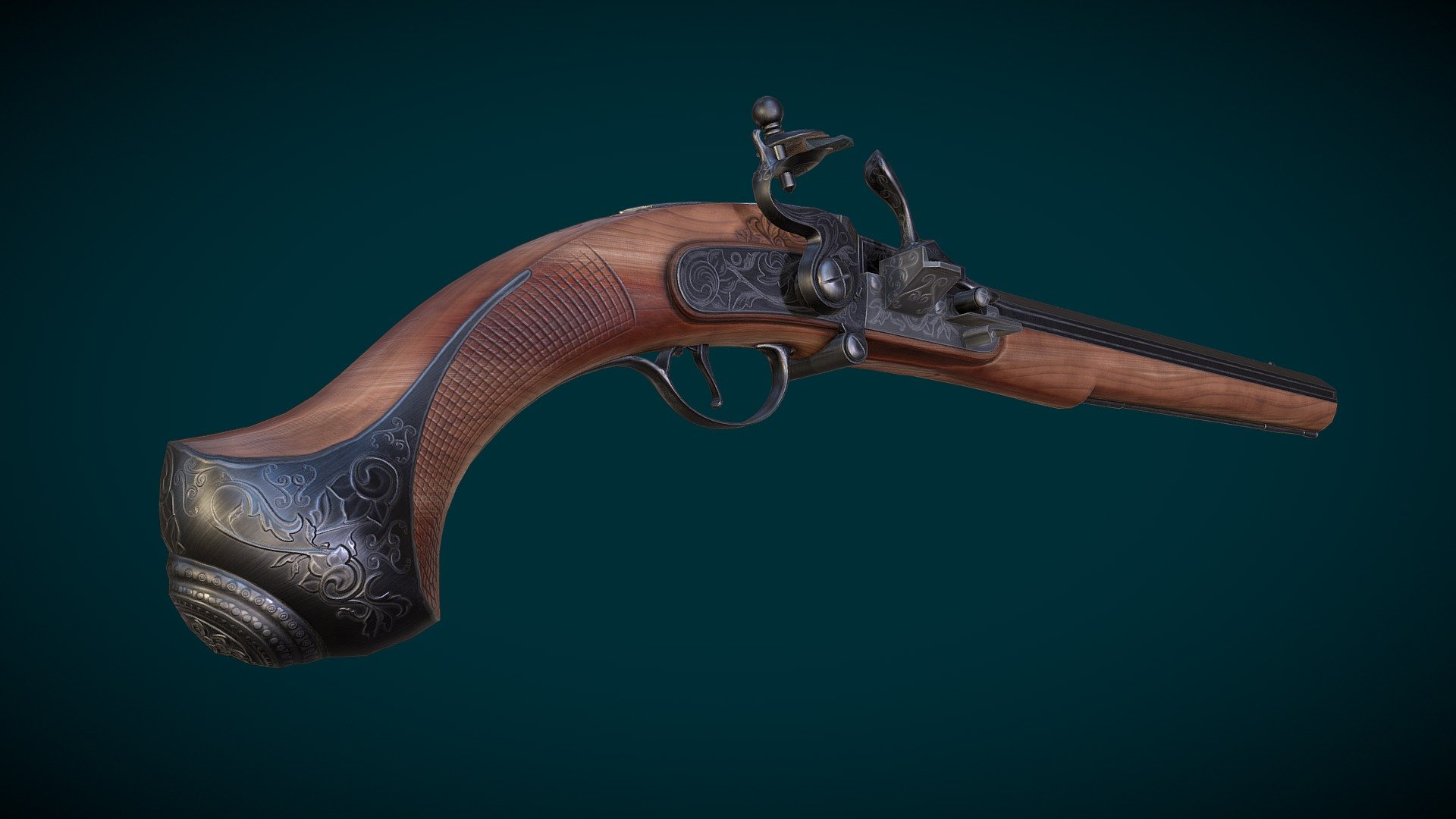 Handgun - 3D model by angryarcticfox [78ae9ac] - Sketchfab