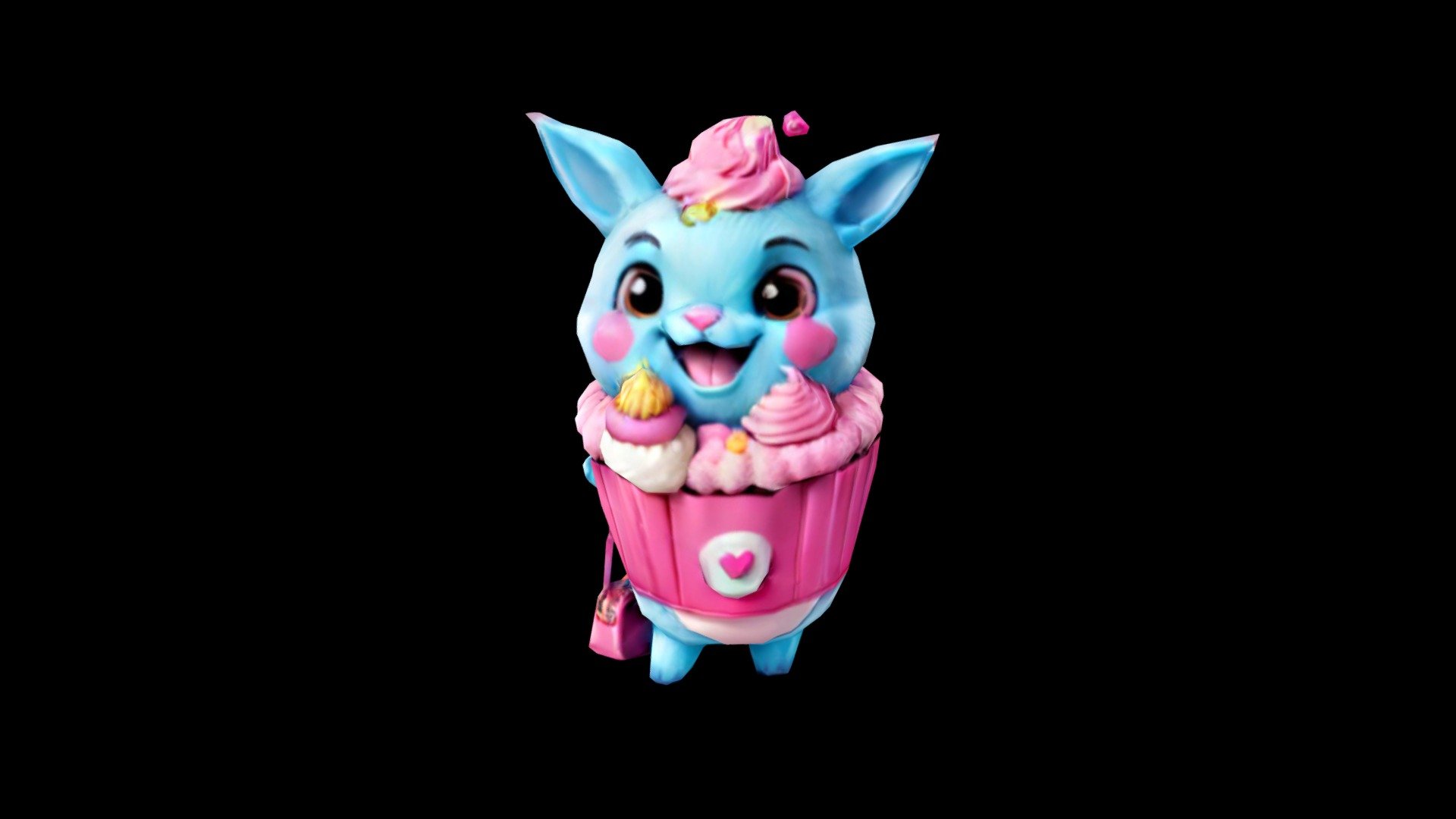 The title is "Cute Digital Pet Loves Cupcakes". - Download Free 3D ...