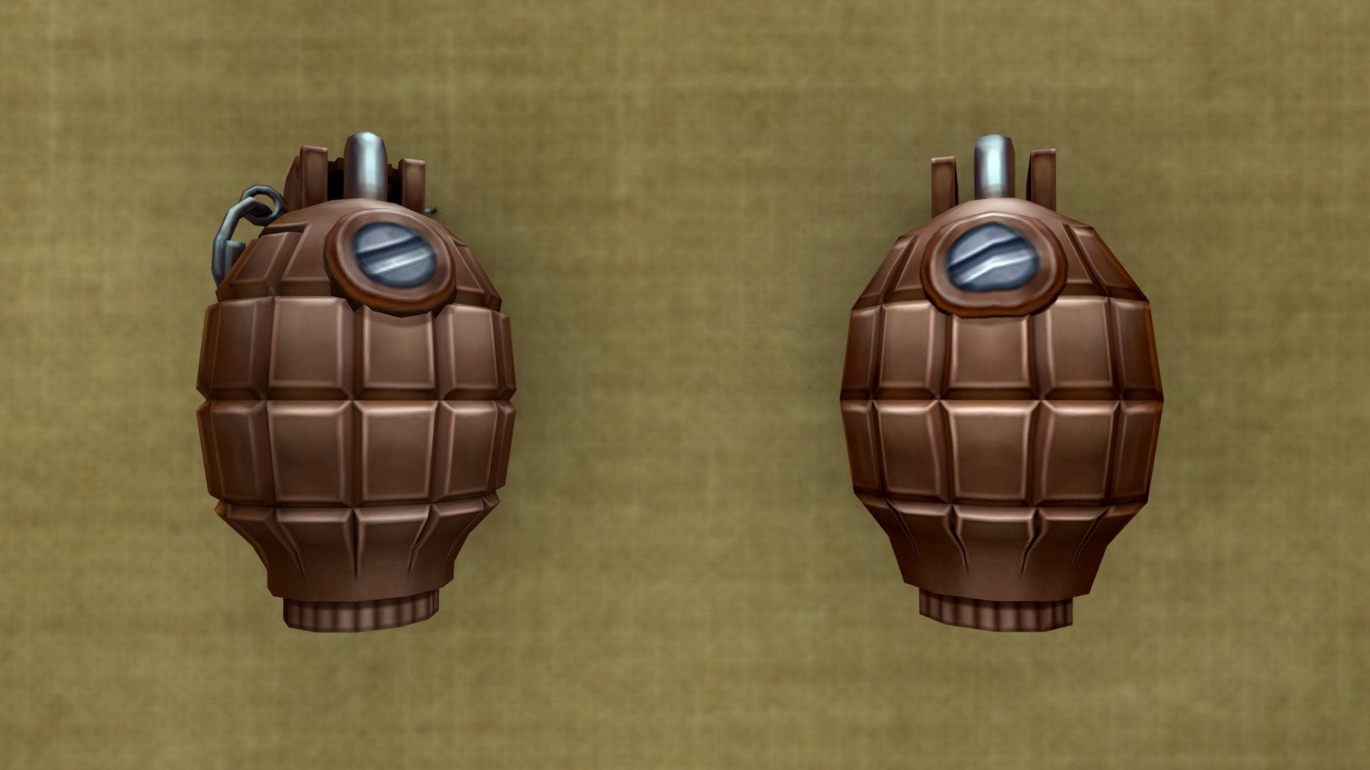 Hand-Painted Mills Bomb (British) Grenade Model - 3D model by ...