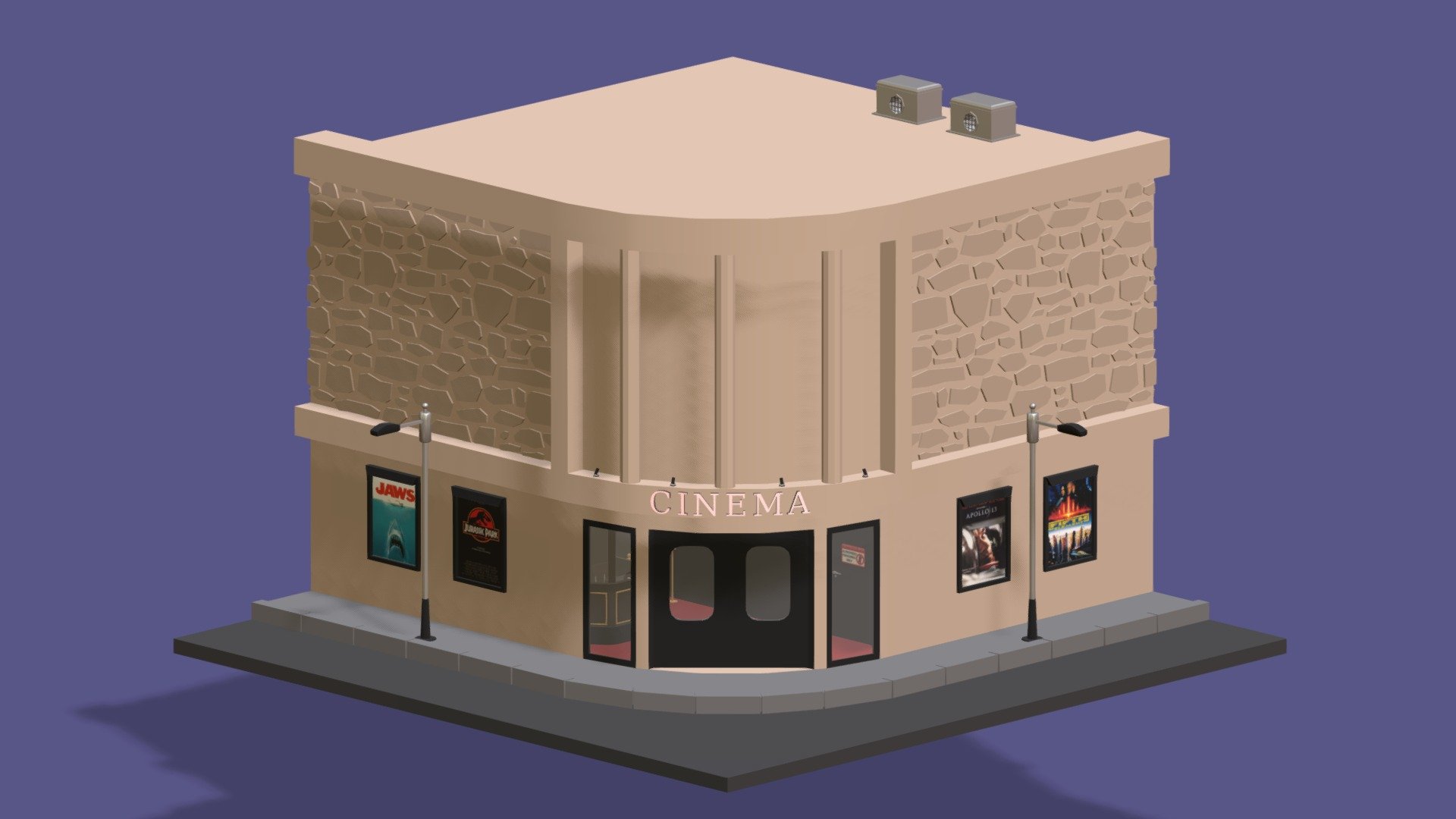 Cinema - Buy Royalty Free 3D model by ApprenticeRaccoon [78c59f3] - Sketchfab Store