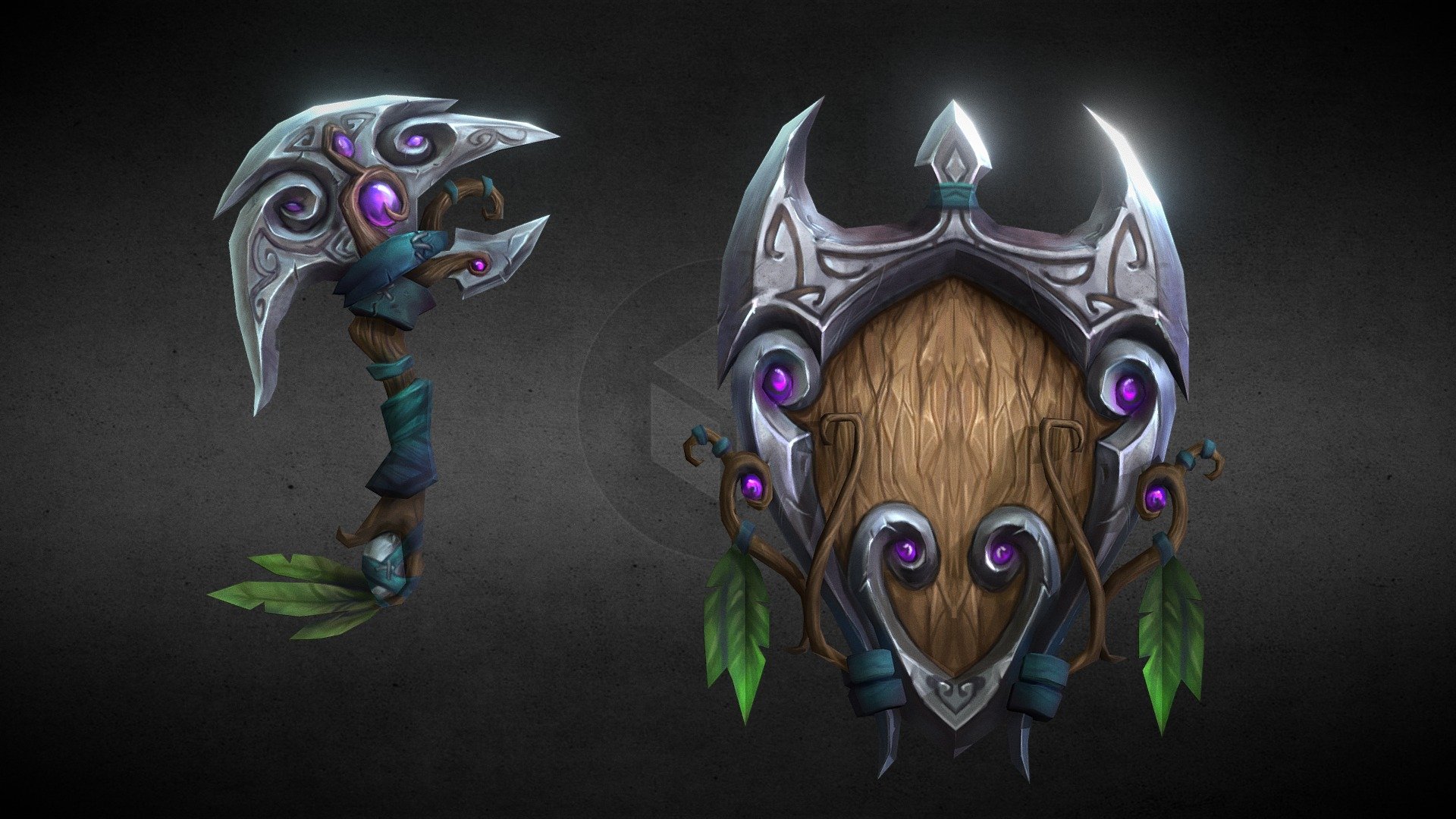 Axe Shield - 3D model by Erik Thomas Baez (@erikthomasbaez) [78ce015 ...