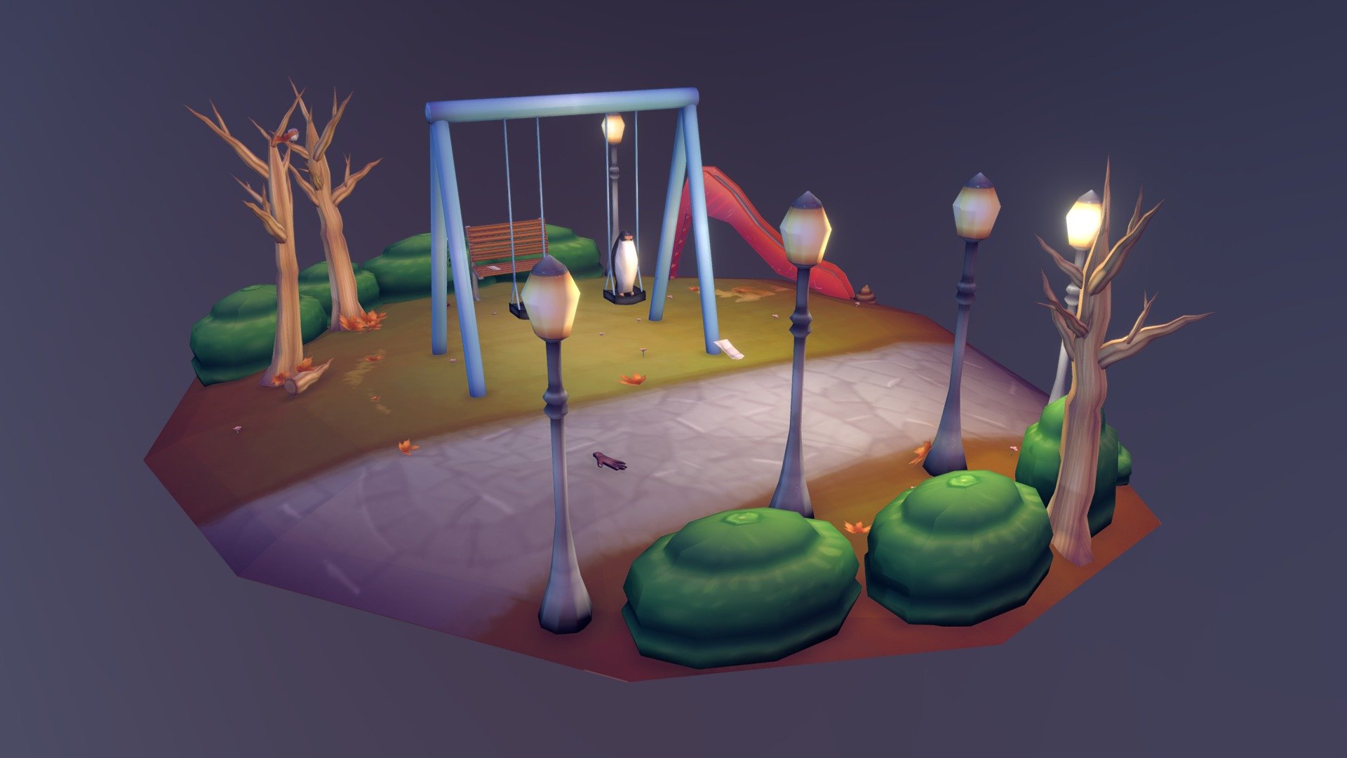 Low Poly Environment - 3D model by Kimi (@kimvanaken) [78d217b] - Sketchfab