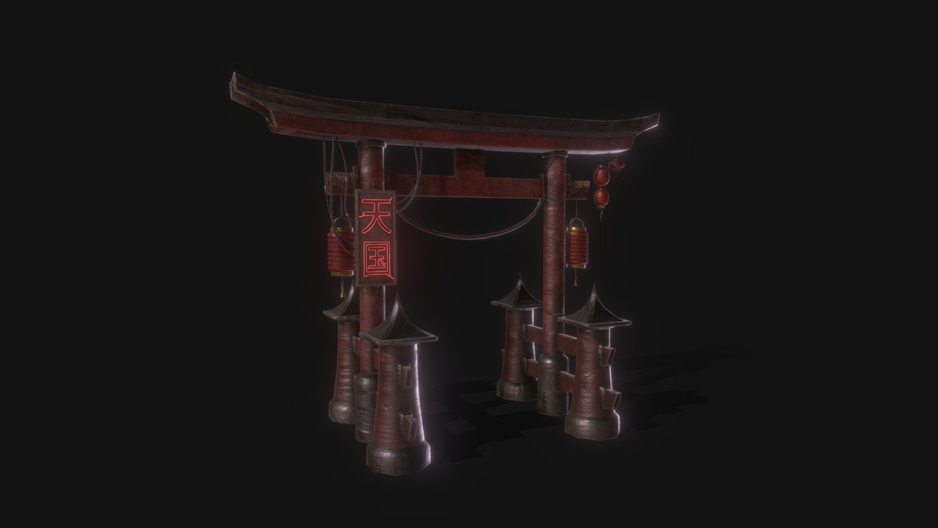 Torii Gate - 3D model by Xavier Toomer (@xtoomer) [78d7143] - Sketchfab