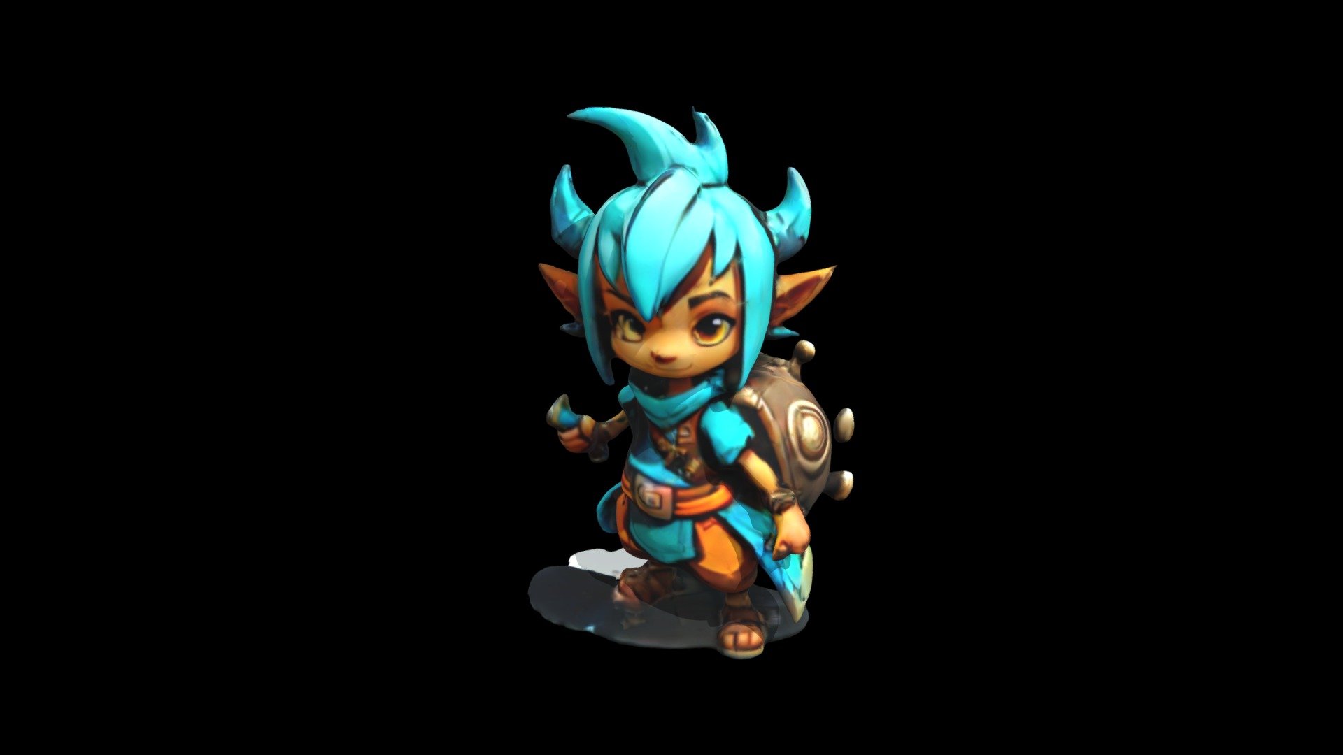 An animated graphic of a young demon-elf, with t - Download Free 3D ...