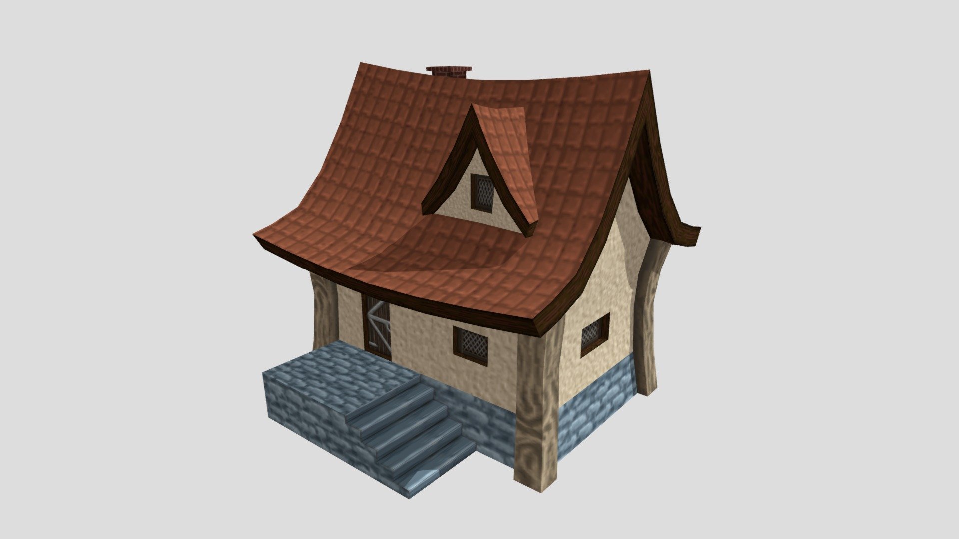 Retro style house - 3D model by LongHairedDude [78dccf7] - Sketchfab