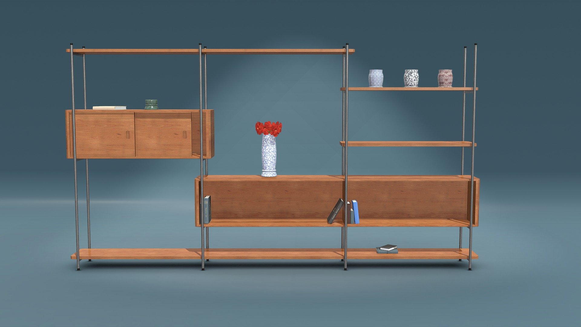 Decorated Interior Shelving Unit & Props - Buy Royalty Free 3D model by ...