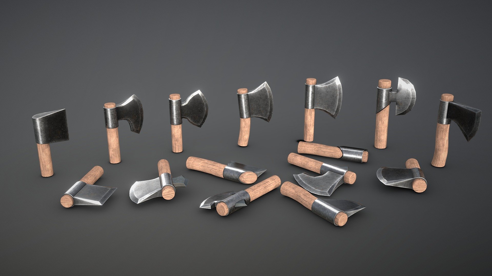 Axe Pack Game Ready Low-poly 3D model - Buy Royalty Free 3D model by ...
