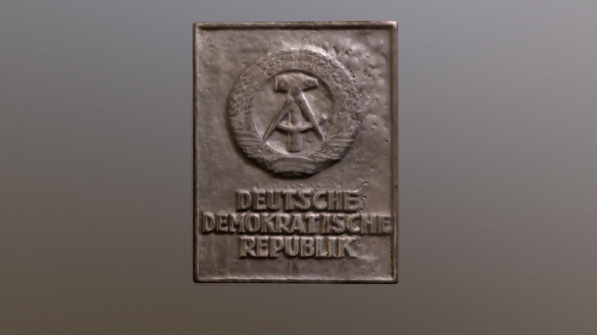 DDR border stone metallic marking RARE ORIGINAL - Buy Royalty Free 3D ...