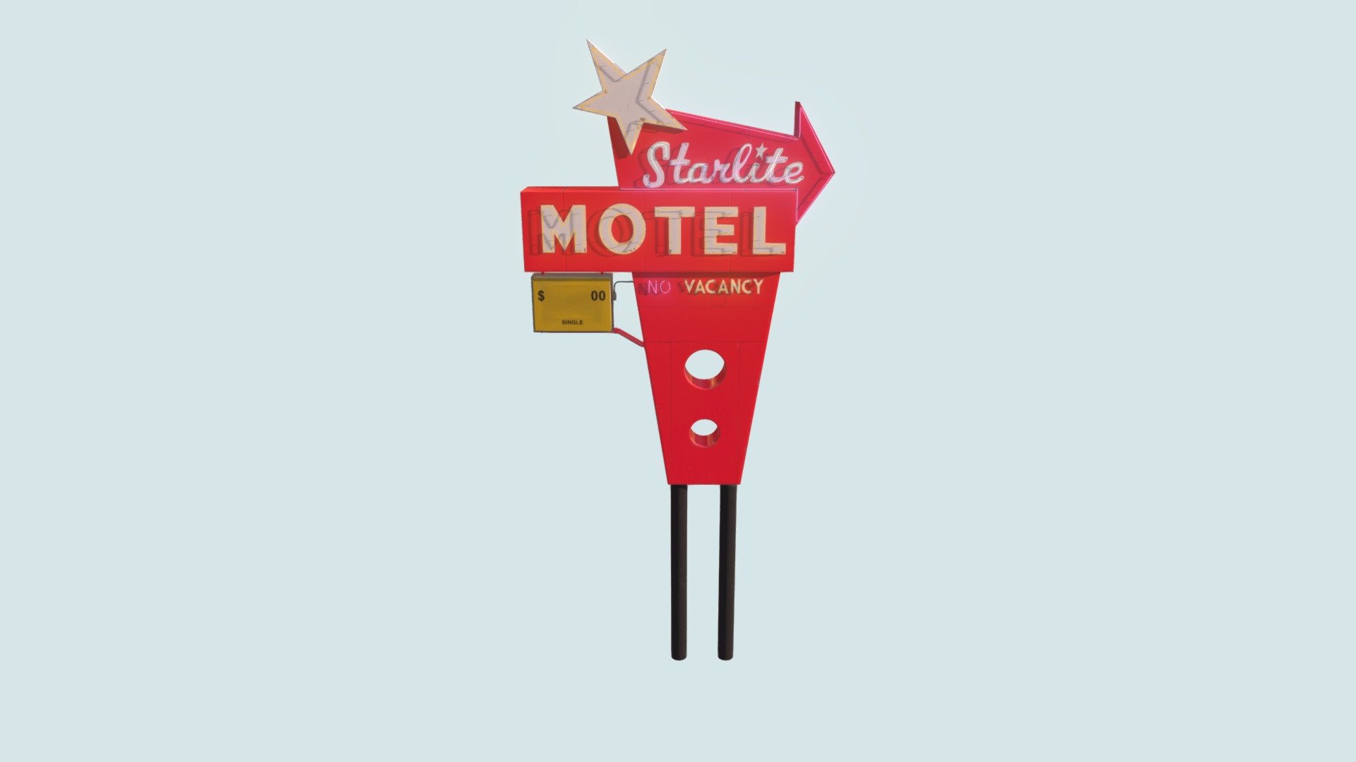 Starlite Motel Sign - Game Resolution - 3D model by jessewaltman ...