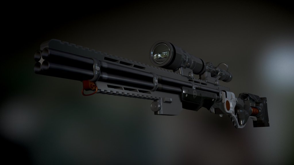 Four-barreled sniper rifle - 3D model by broDi (@brodimandr) [78ff11f ...