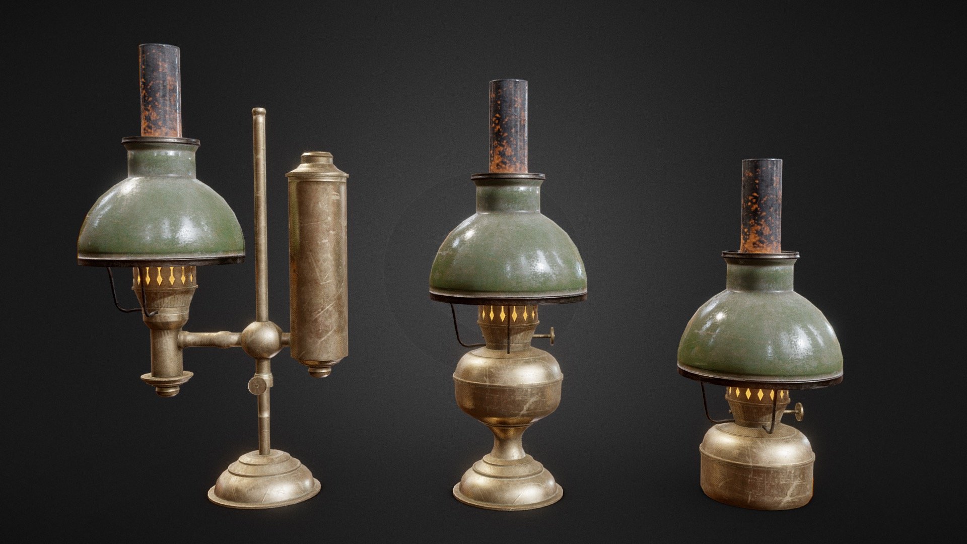 Victorian Table Lamp Collection - Buy Royalty Free 3D model by Matthew ...
