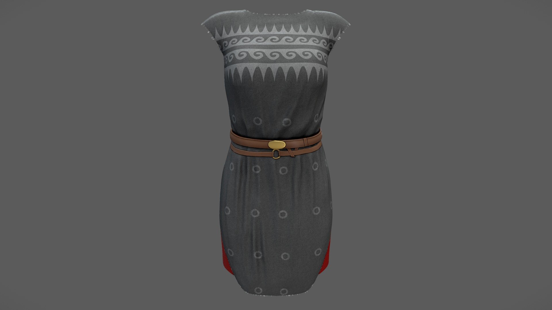 Torn Edges Side Slits Native Tribal Dress - Buy Royalty Free 3D model ...