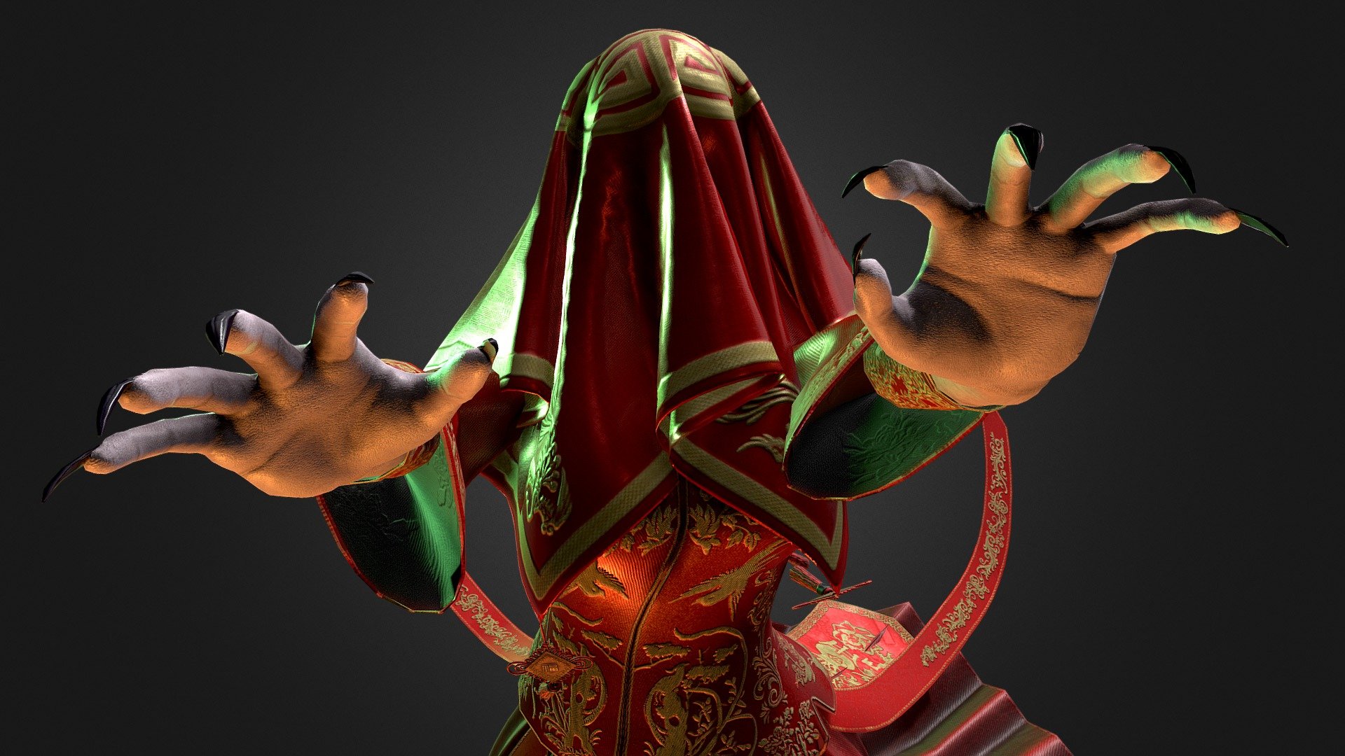 Halloween_Chinese Ghost Bride Costume - Buy Royalty Free 3D model by ...