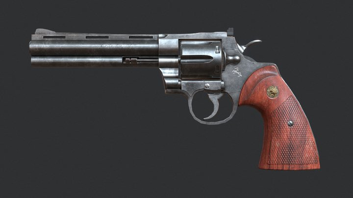 Colt-coltpython-colt-python-gun-cowboy-pistol 3D models - Sketchfab