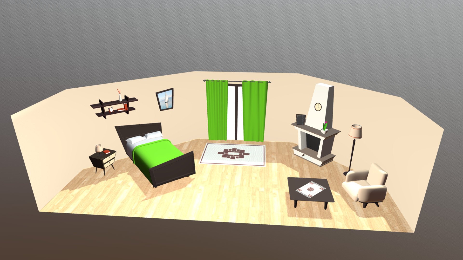 Room_scene - 3D model by Lee Dabrowski (@trickster42) [791f35a] - Sketchfab