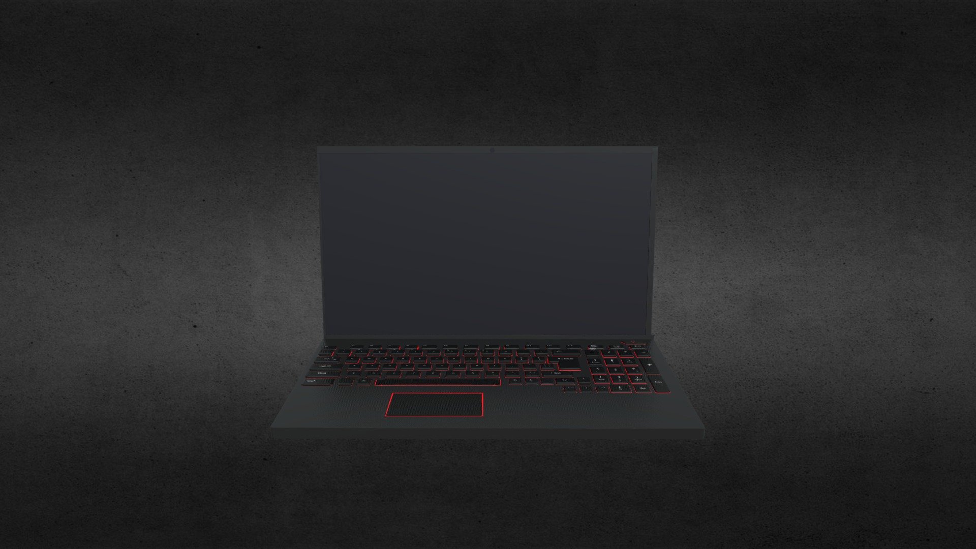 gaming laptop with red backlight - Download Free 3D model by mfk ...